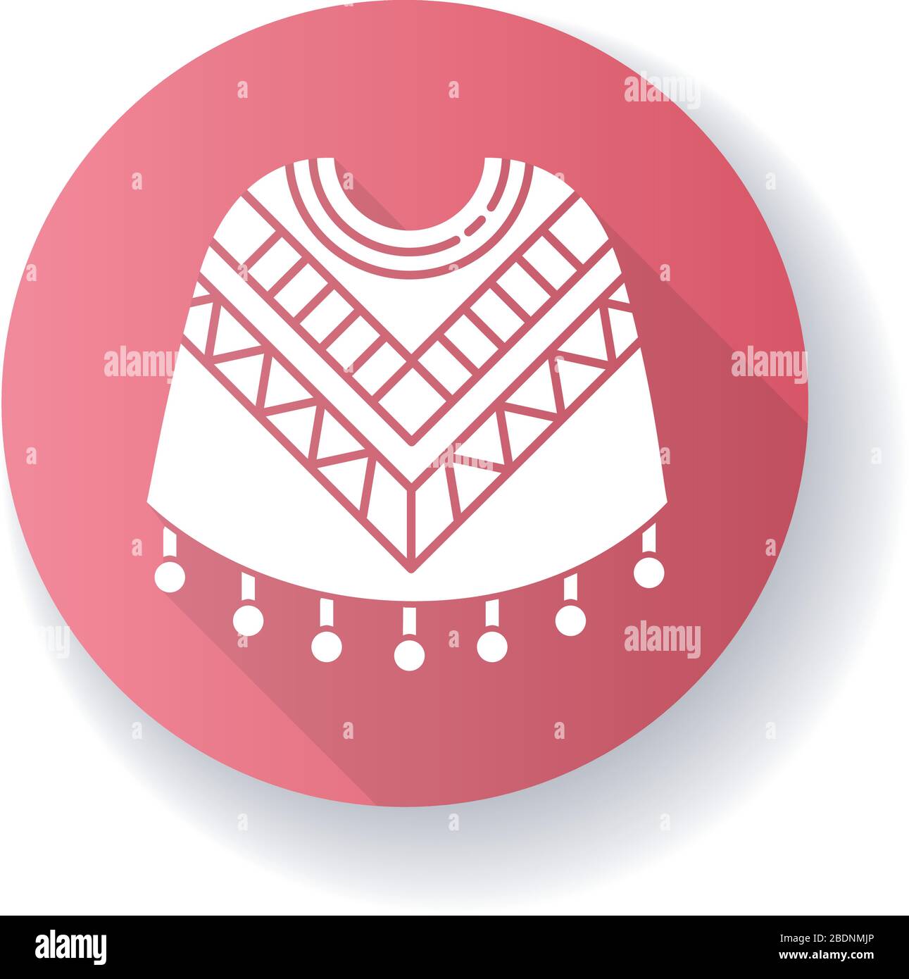 Poncho Pink Flat Design Long Shadow Glyph Icon Traditional Native