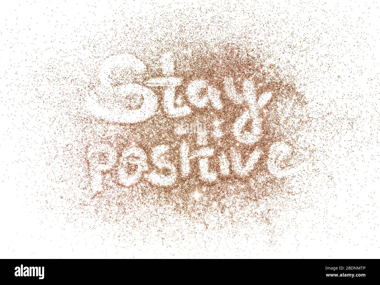 Stay Positive, text of golden glitter on white background Stock Photo ...