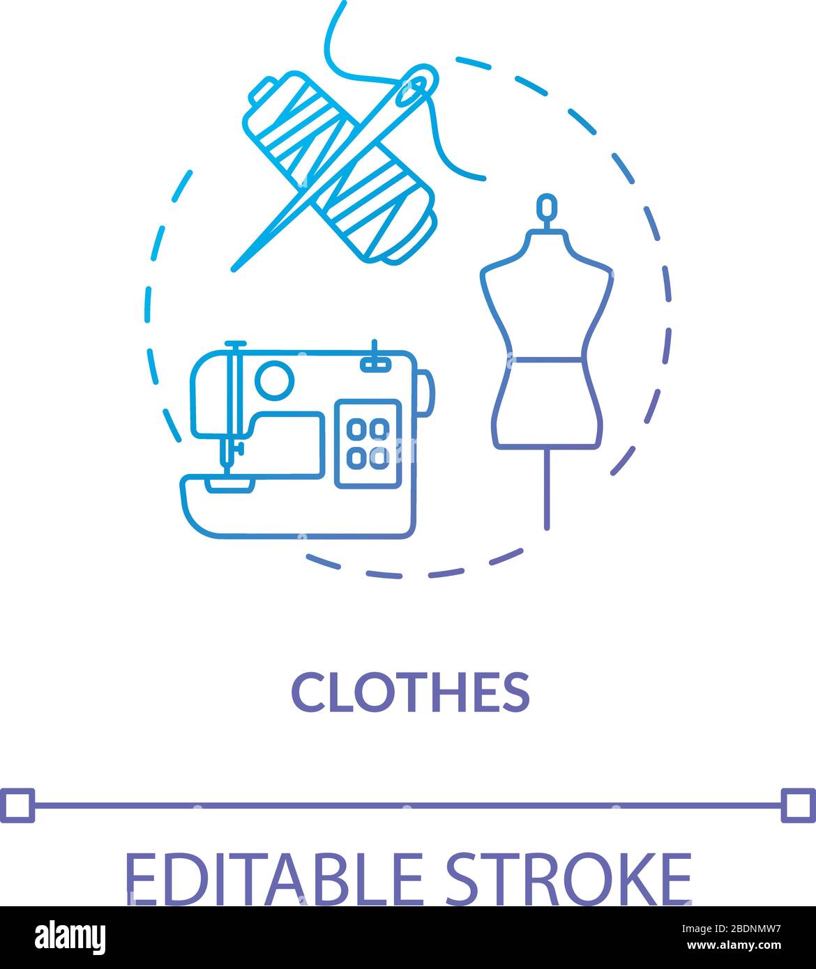 Atelier, garment design studio concept icon. Stylish clothes creating ...