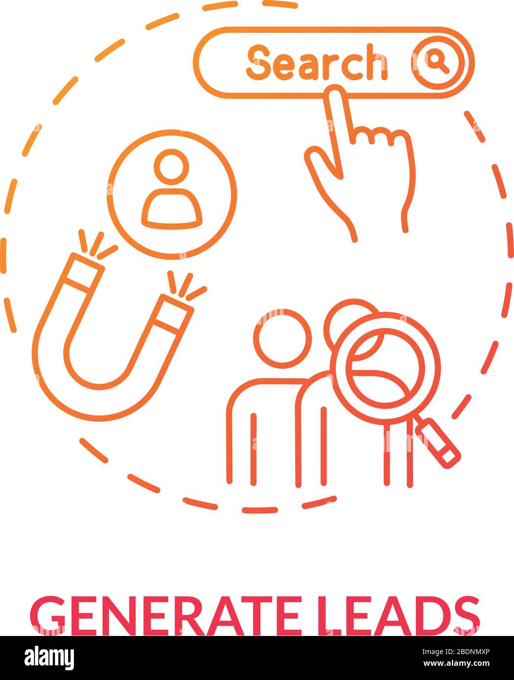 Generate leads concept icon. Inbound marketing, target audience ...