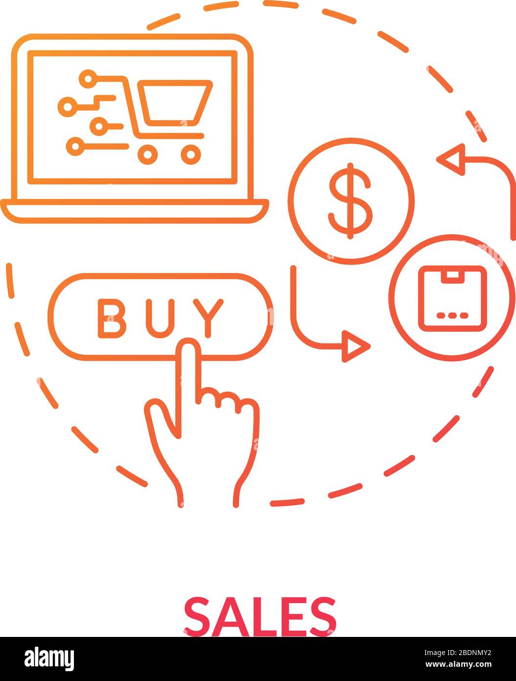 Sales concept icon. Internet shopping, modern retail business, e ...