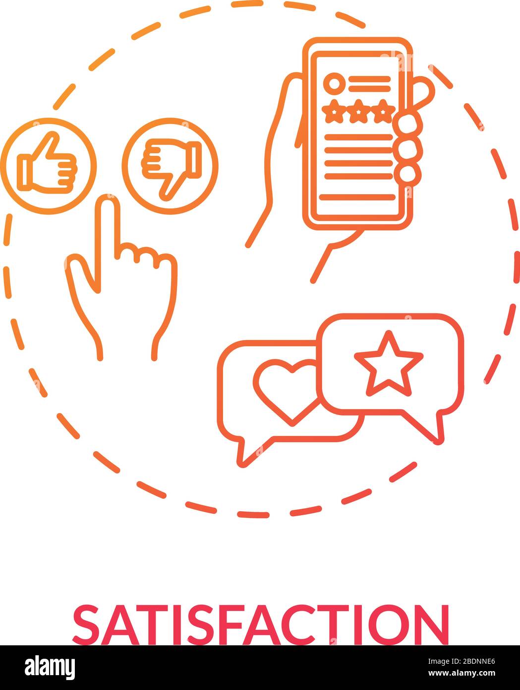 Satisfaction concept icon. Social approval rates, brand credibility ...