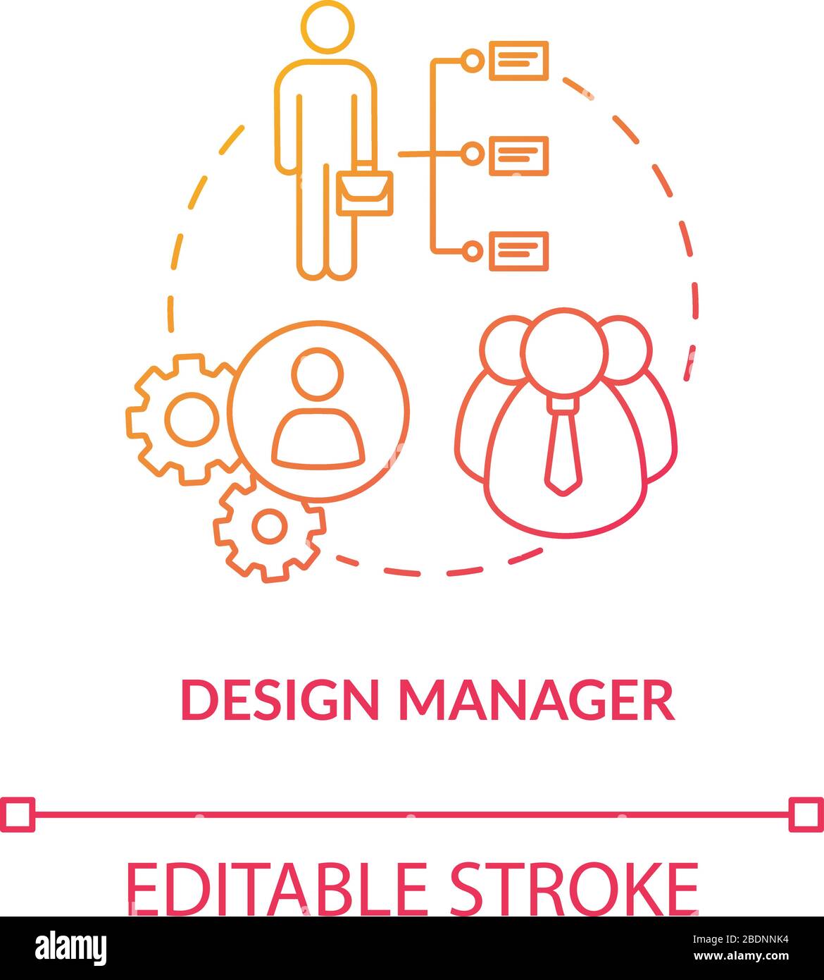 Design manager, agency executive concept icon. Studio management idea ...