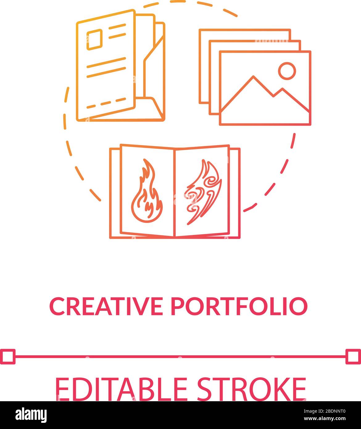 Creative portfolio, advertising magazine concept icon. Agency artwork ...