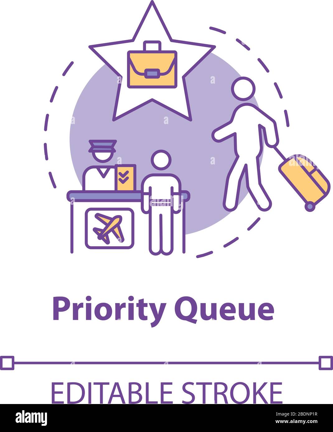 Priority queue concept icon. Luxury class flight idea thin line ...