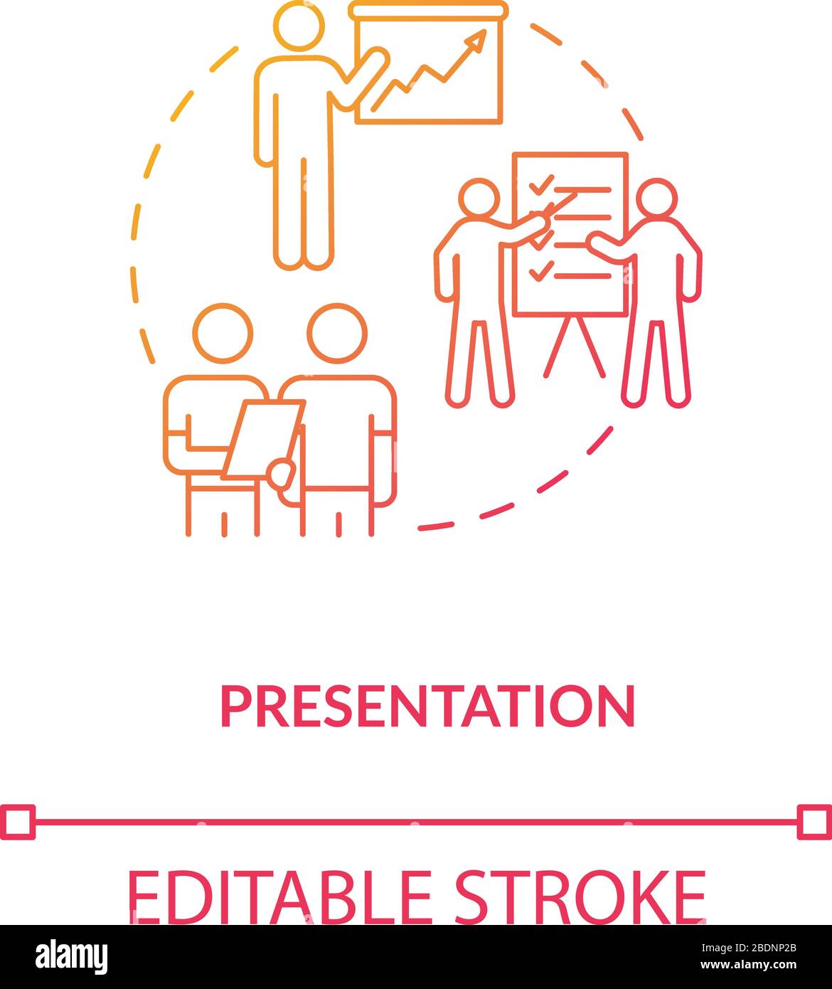 Designers work presentation concept icon. Project familiarization, work ...