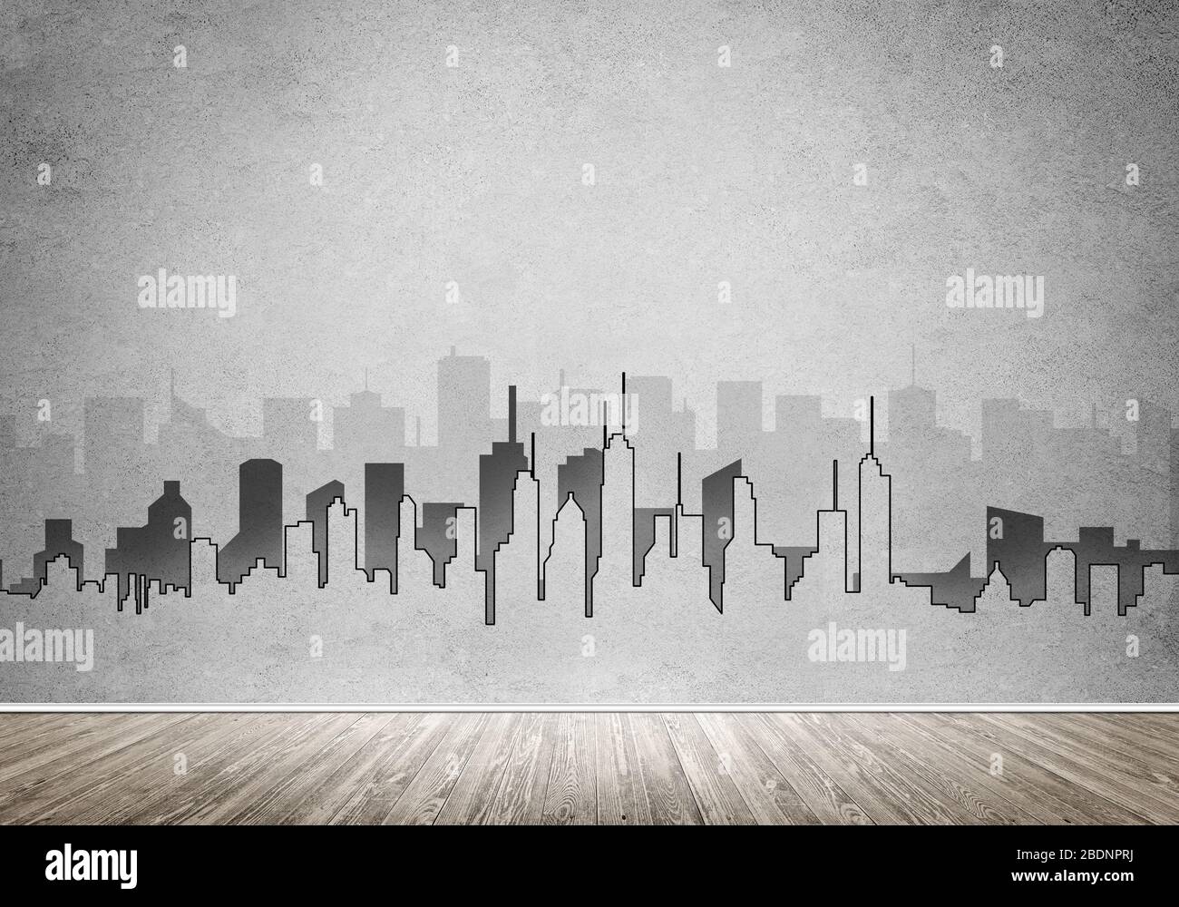 City design on wall Stock Photo - Alamy