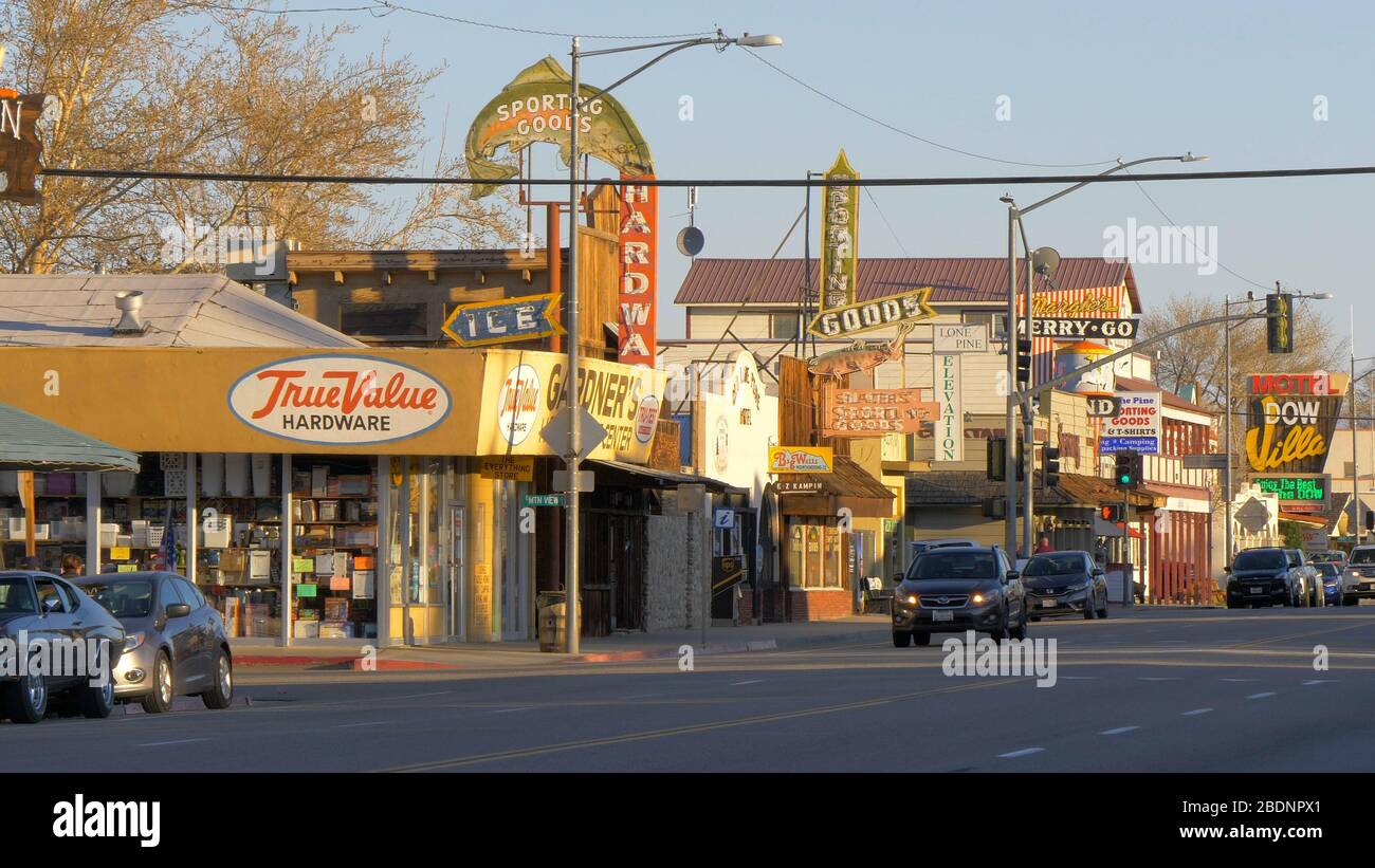 Main street in the historic village of Lone Pine - LONE PINE CA, USA ...