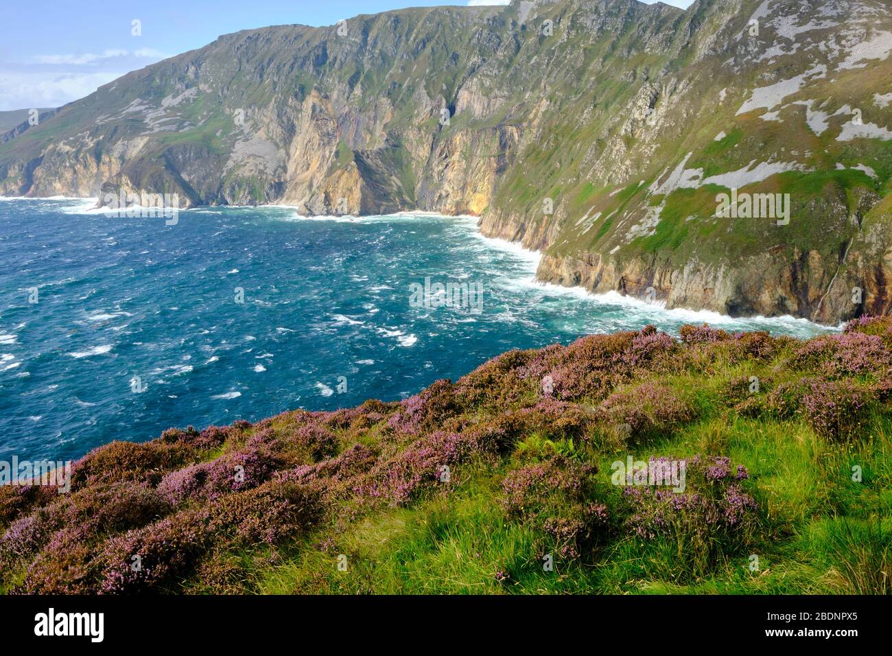 The panoramic view of Bunglass Point at Slieve League, County Donegal ...