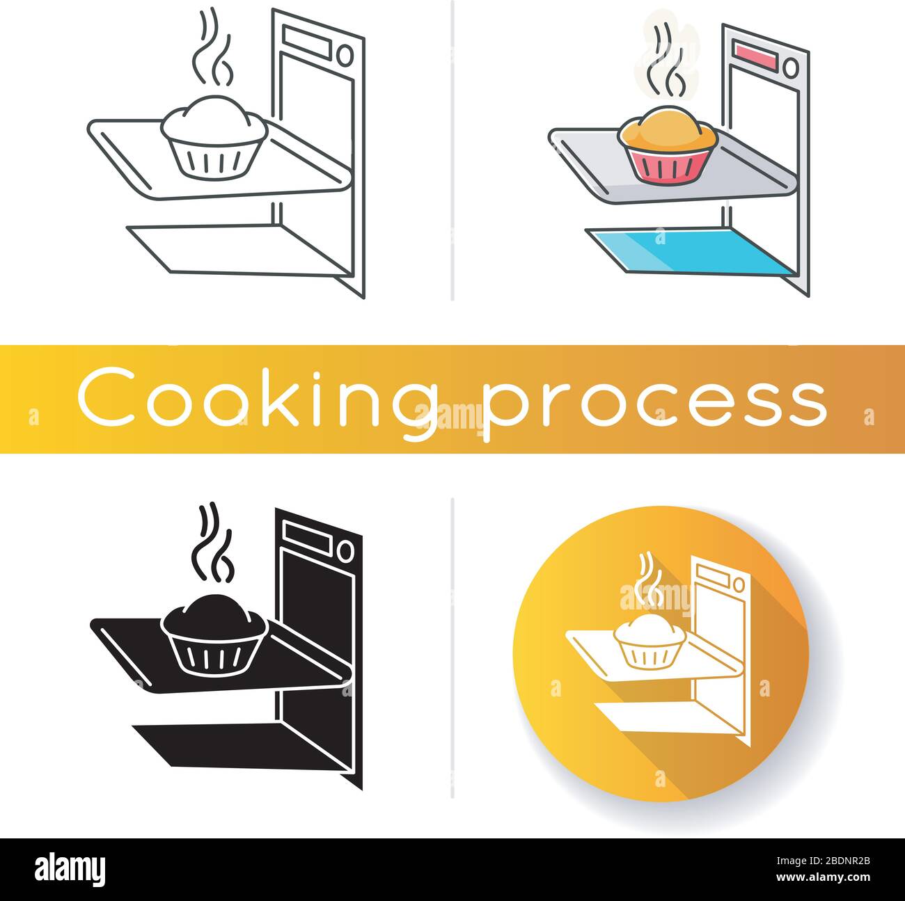 Baking icon. Linear black and RGB color styles. Delicious pastry ...