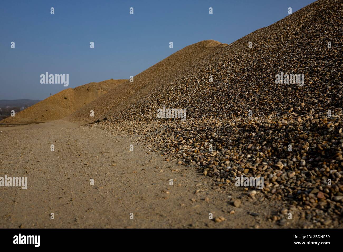 Gravel pile at the quarry. Industrial and construction concept Stock ...