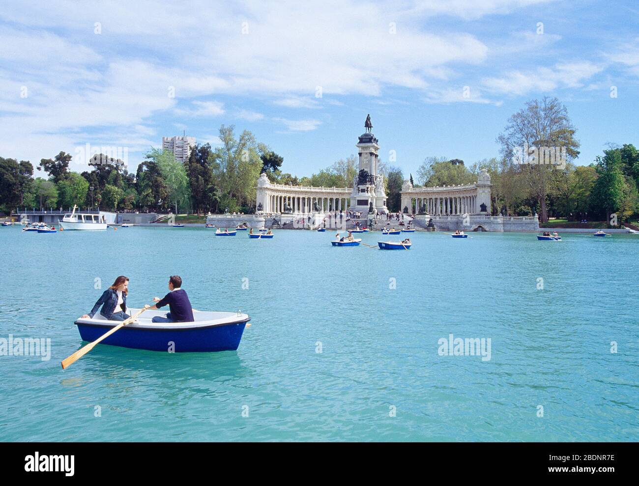 Pond. The Retiro park, Madrid, Spain Stock Photo - Alamy