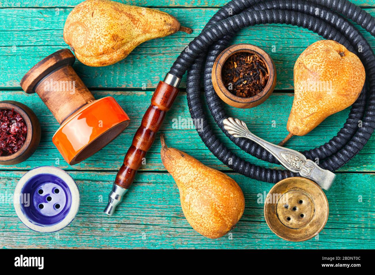 Asian tobacco hookah.Oriental smoking shisha with tobacco.Fruit tobacco ...