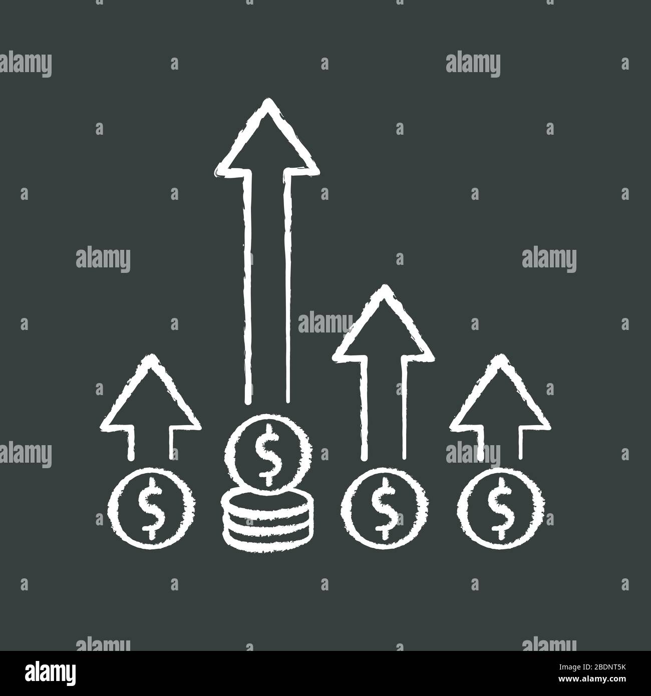 Competitive edge chalk white icon on black background. Market ...