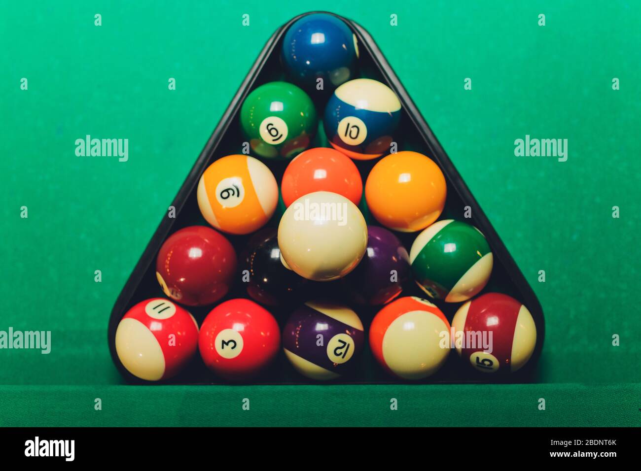 Billiard on table. Perfect composition of pool balls Stock Photo - Alamy