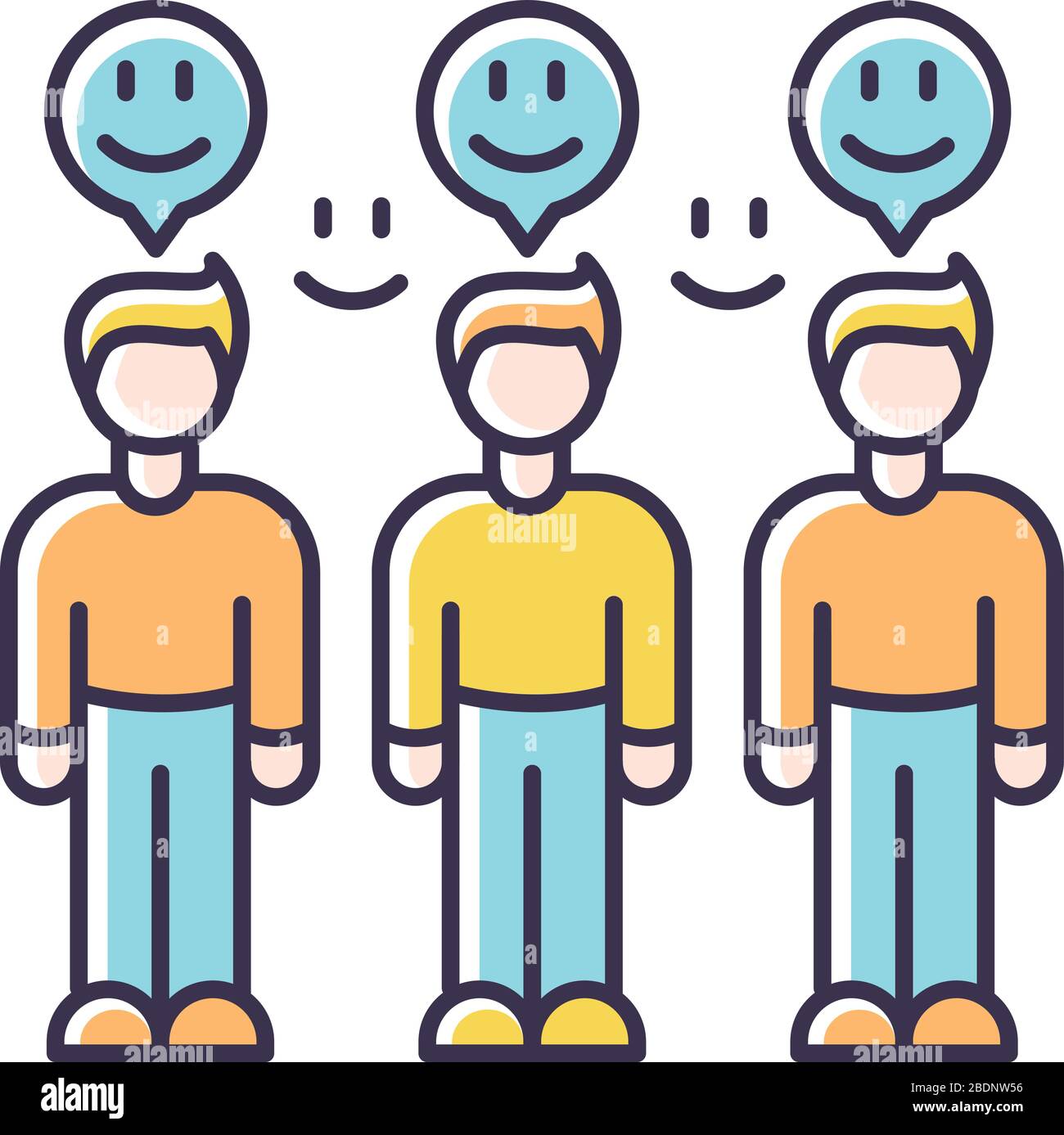 Loyal audience RGB color icon. Mass positive feedback. Client ... Loyal audience RGB color icon. Mass positive feedback. Client ...