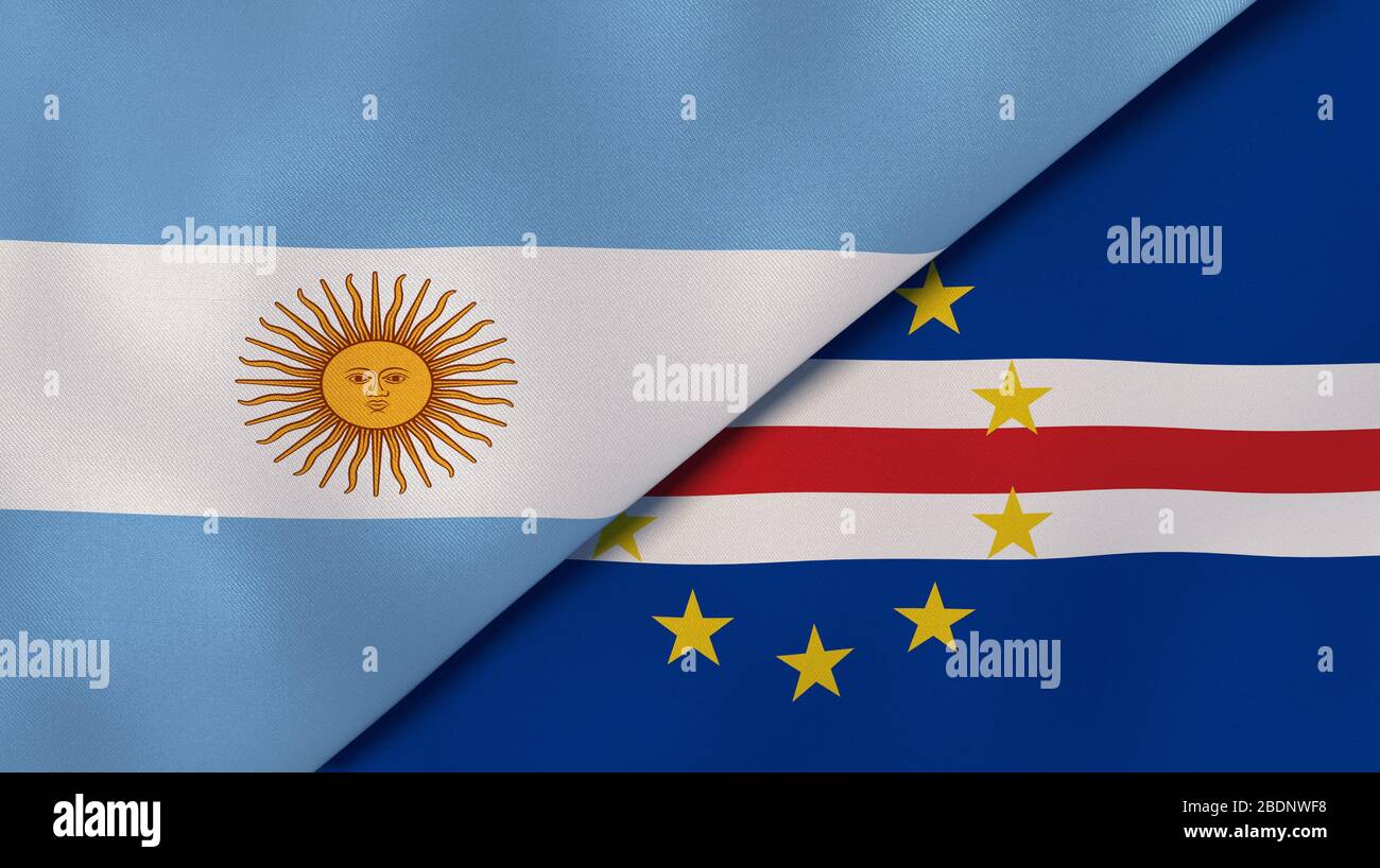 Two states flags of Argentina and Cape Verde. High quality business ...