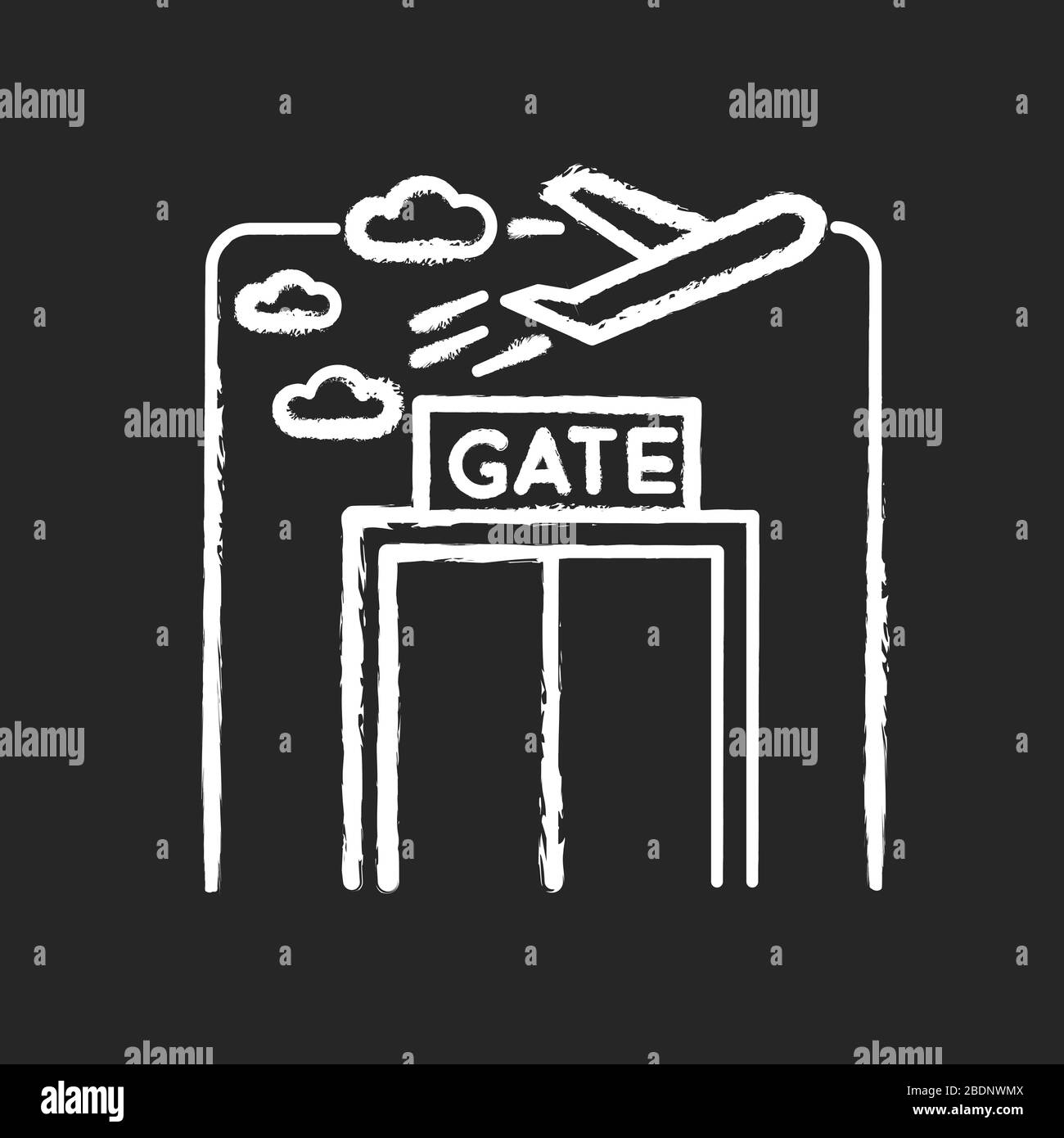 Chalk sign on gate Stock Vector Images - Alamy