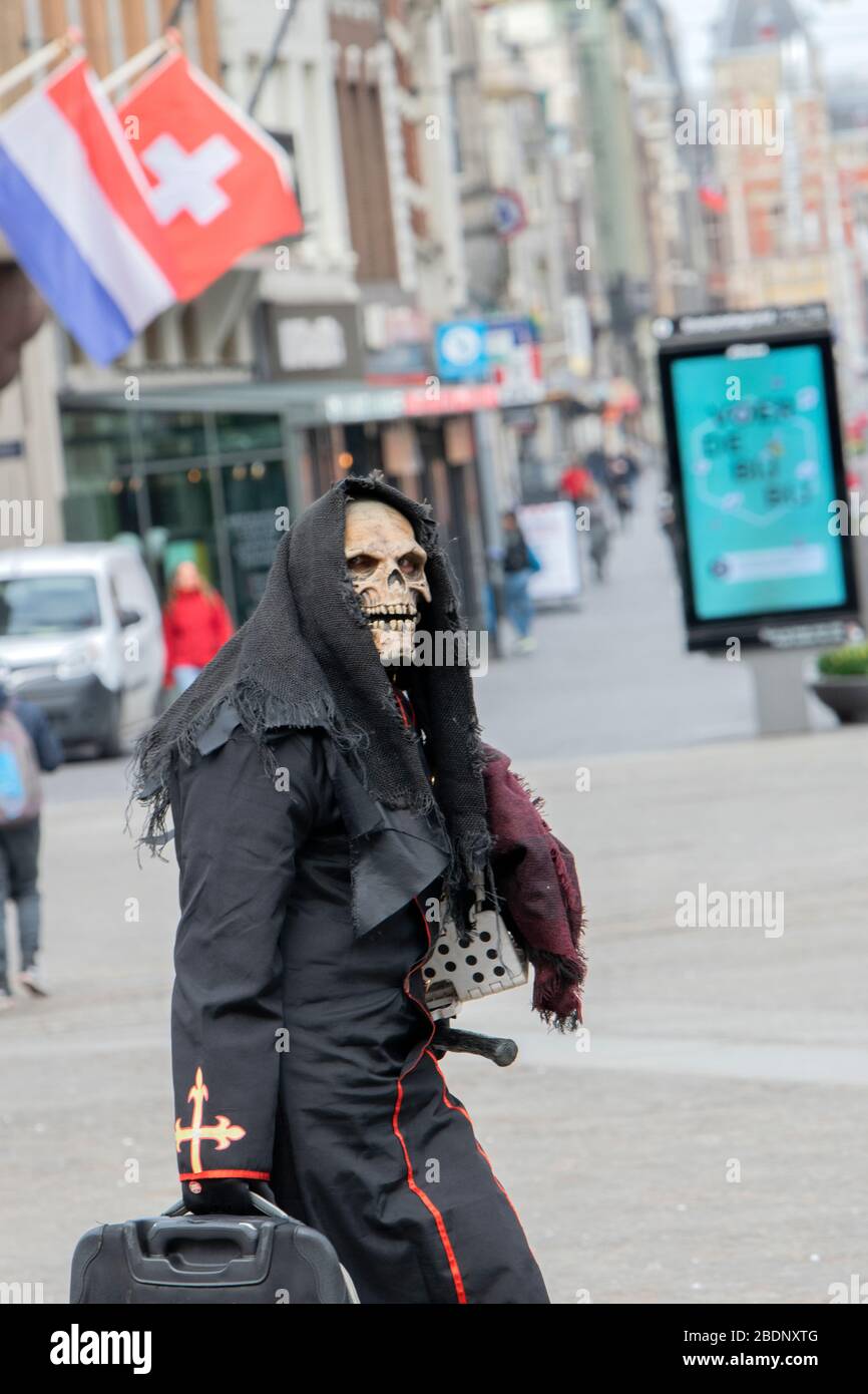 Statue Of Death Leaves The Dam Square At Amsterdam The Netherlands 2020 ...