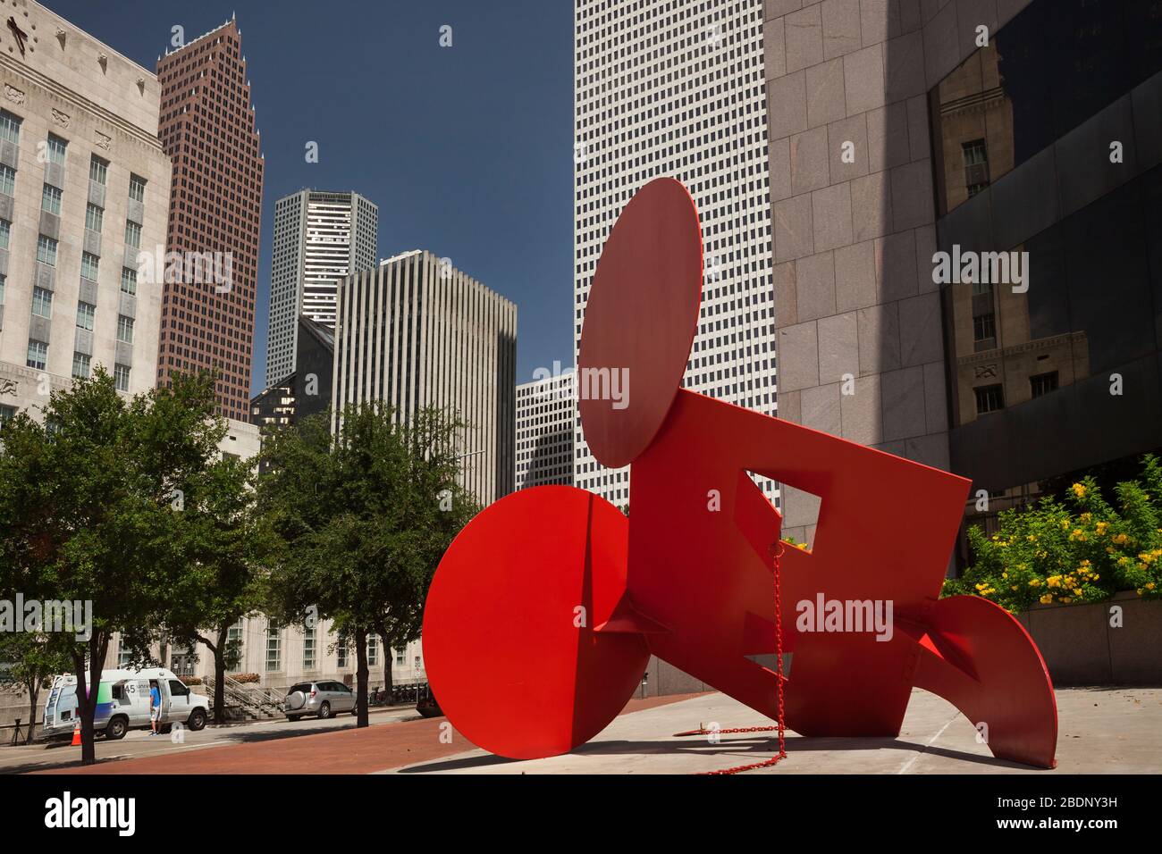 Horizontal view of the Claes Oldenburg’s “Geometric mouse X”, red ...