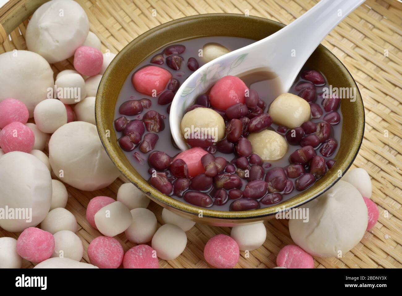 Red bean and Sticky rice ball Stock Photo - Alamy
