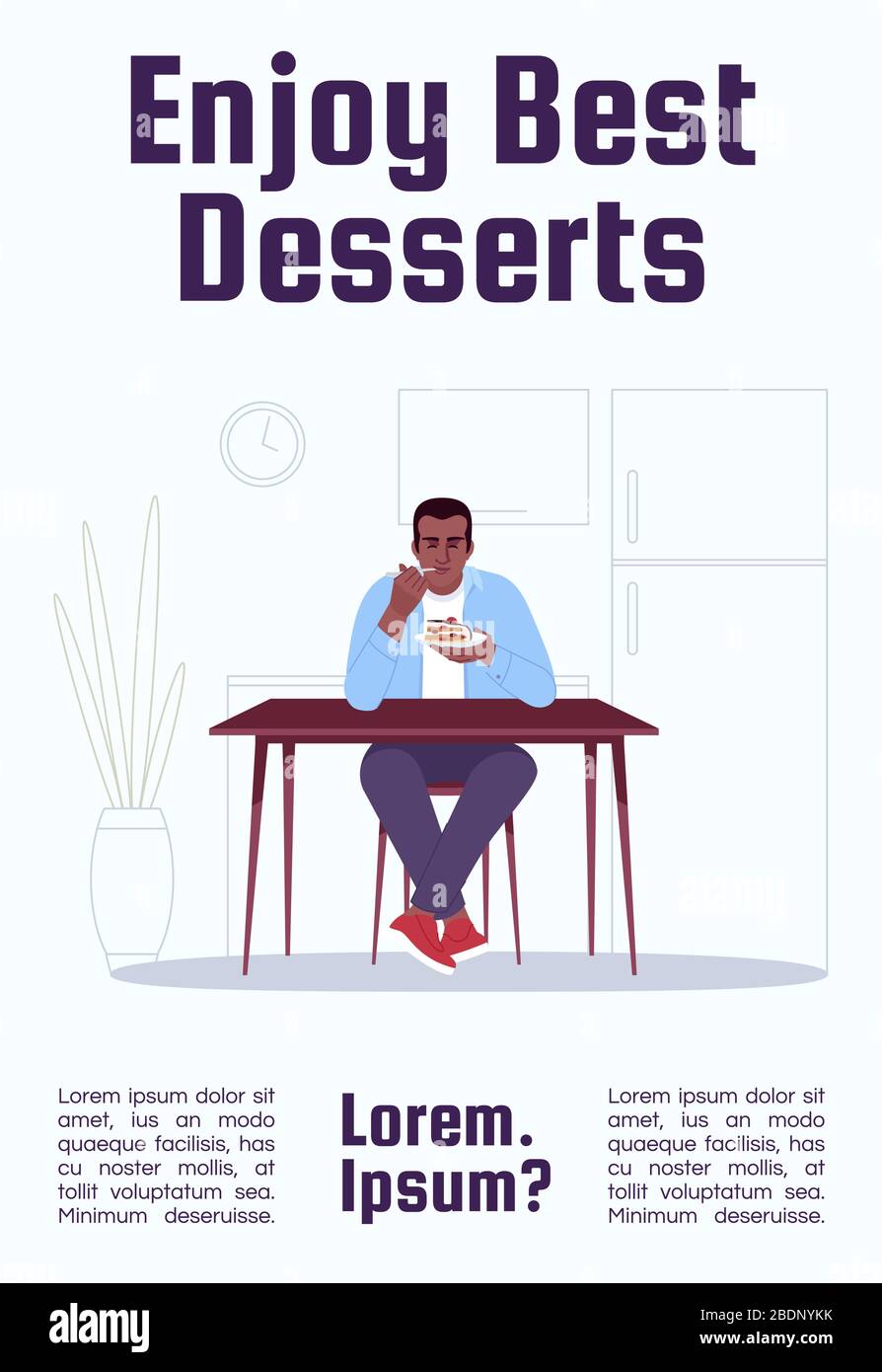 Enjoy best desserts poster template. Delicious confections store ...