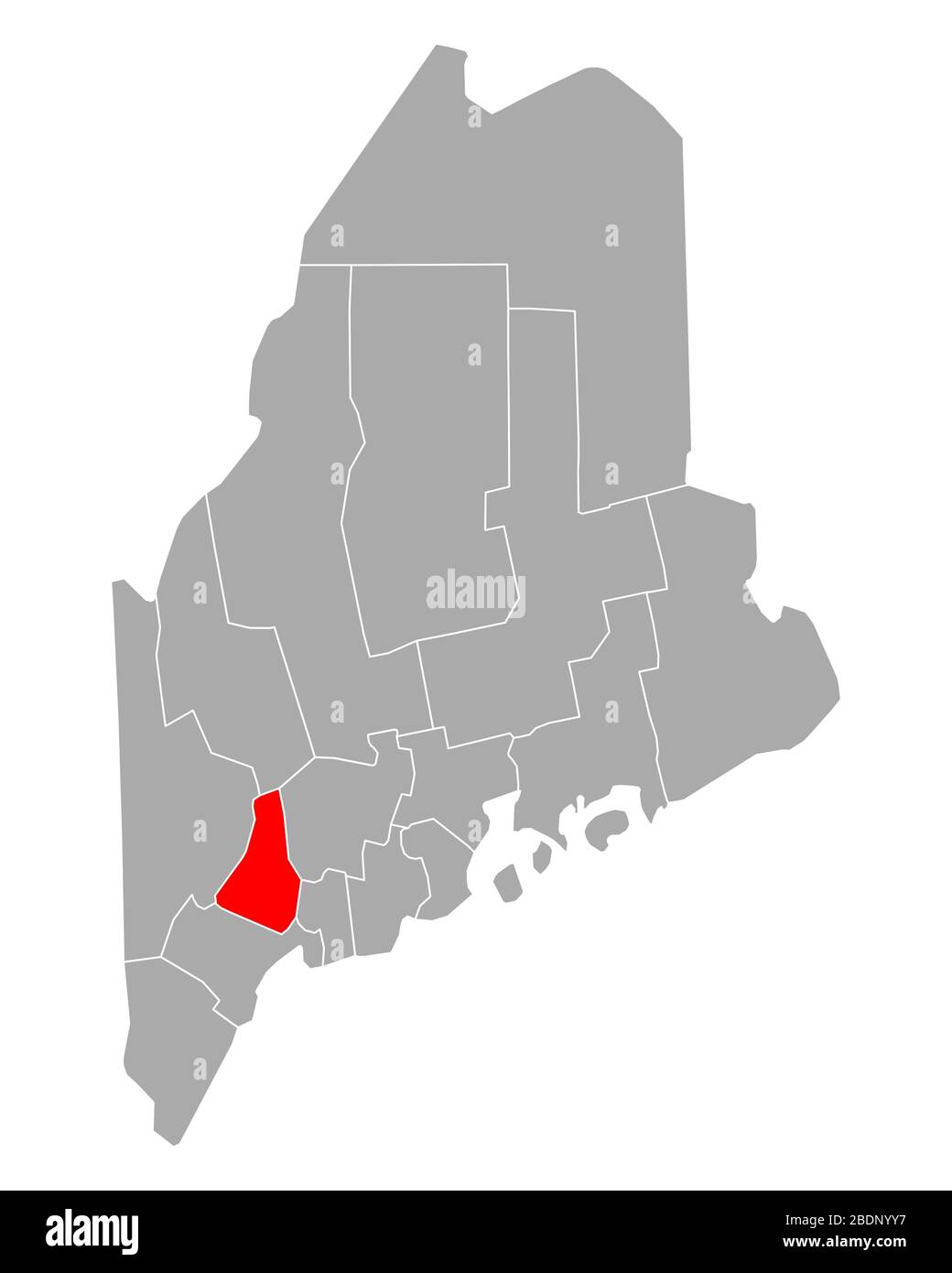 Map of Androscoggin in Maine Stock Photo - Alamy