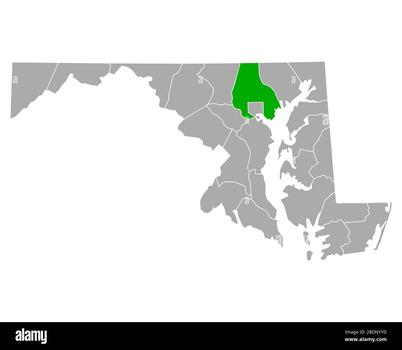 Map of Baltimore County in Maryland Stock Photo - Alamy