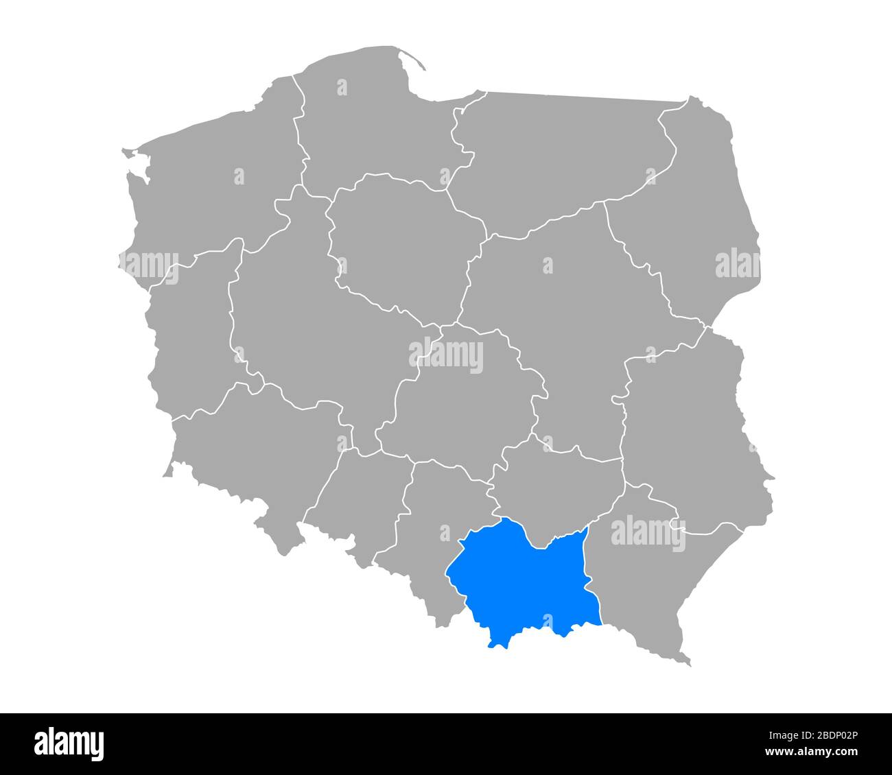 Map of Malopolskie in Poland Stock Photo - Alamy