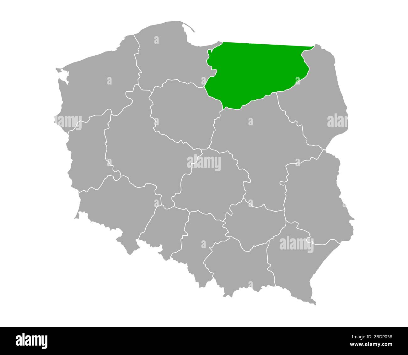 Map of Warminsko-mazurskie in Poland Stock Photo - Alamy