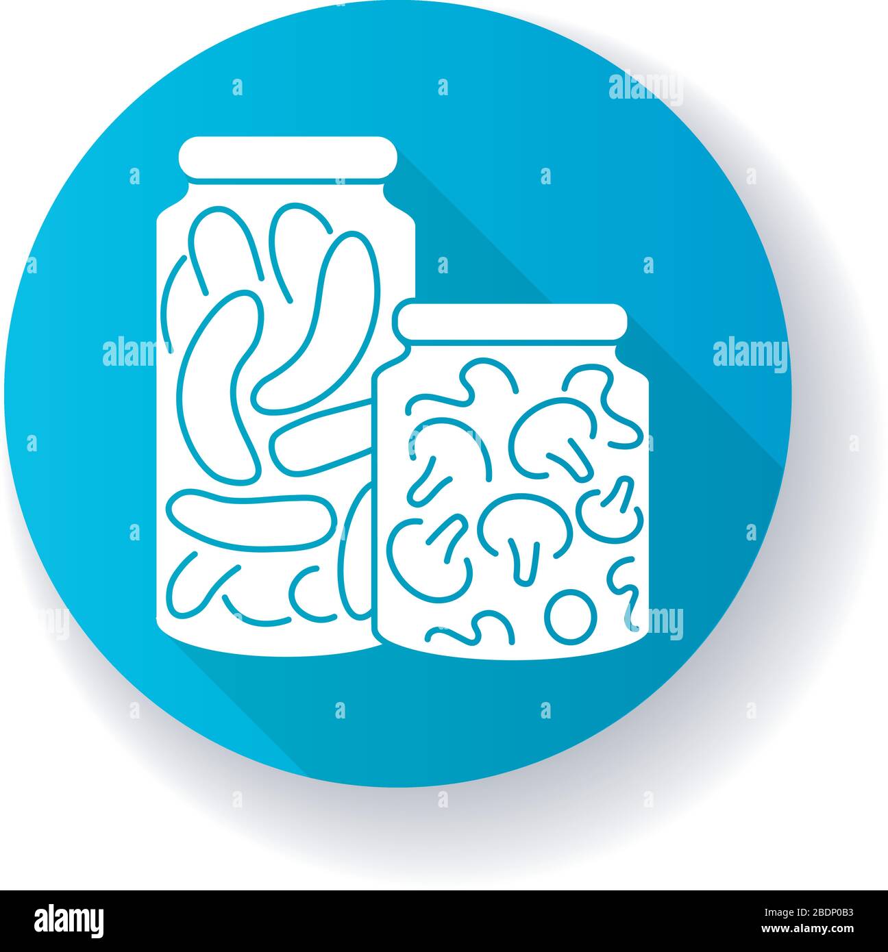 Pickling blue flat design long shadow glyph icon. Food conservation ...