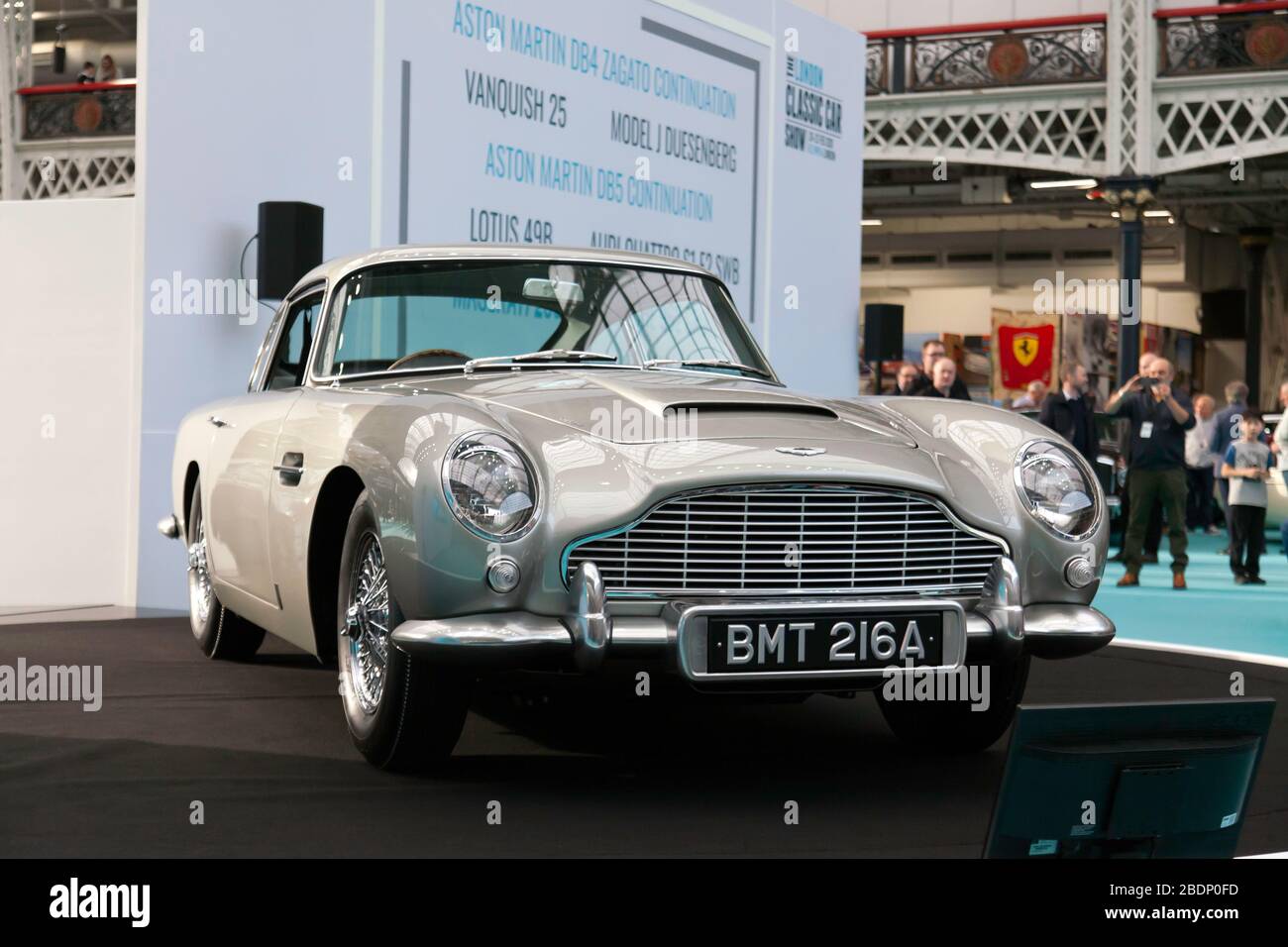 Three-quarter front view of the Aston Martin DB5 Goldfinger ...