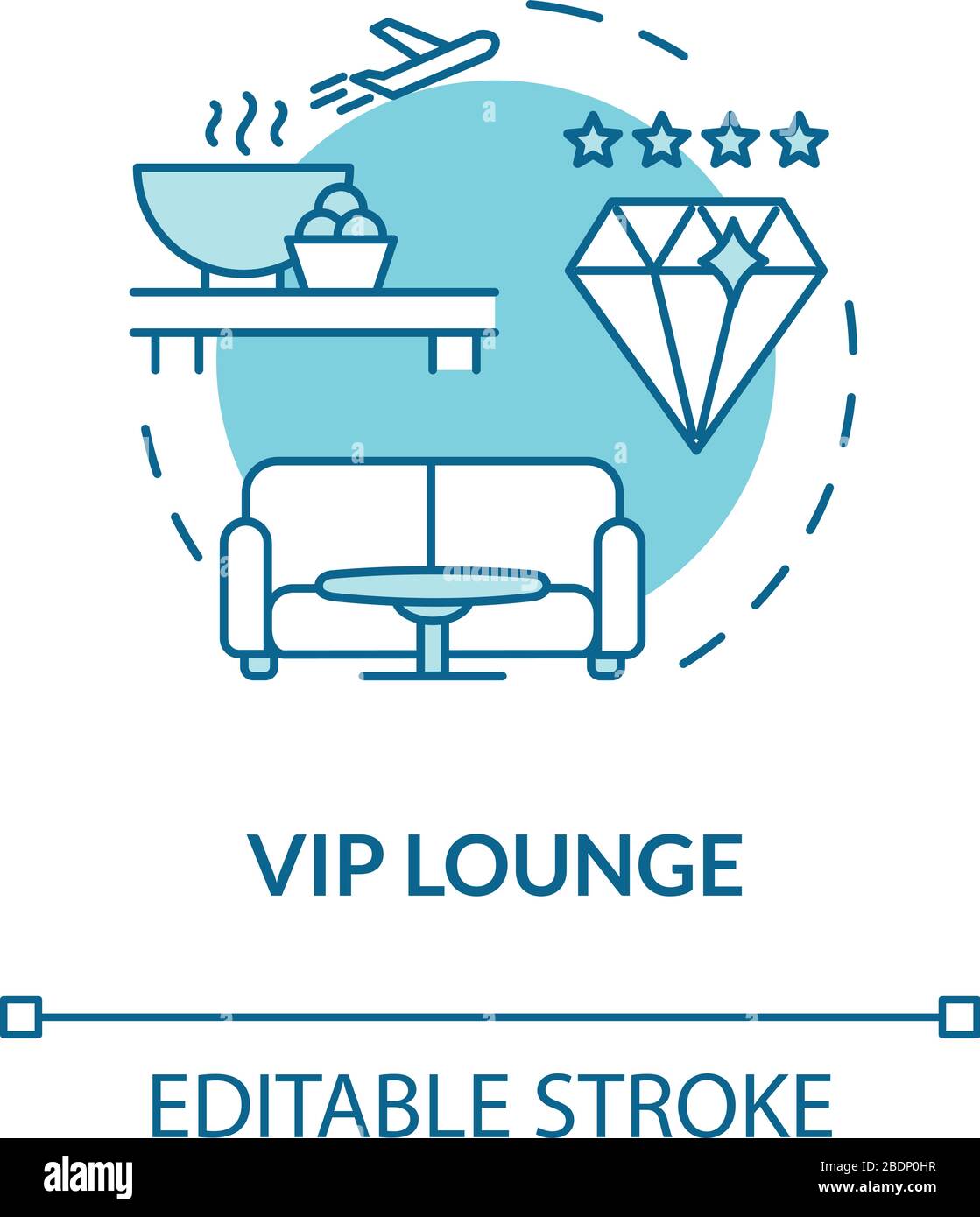 VIP departure lounge concept icon. Luxury class flight, airline waiting ...
