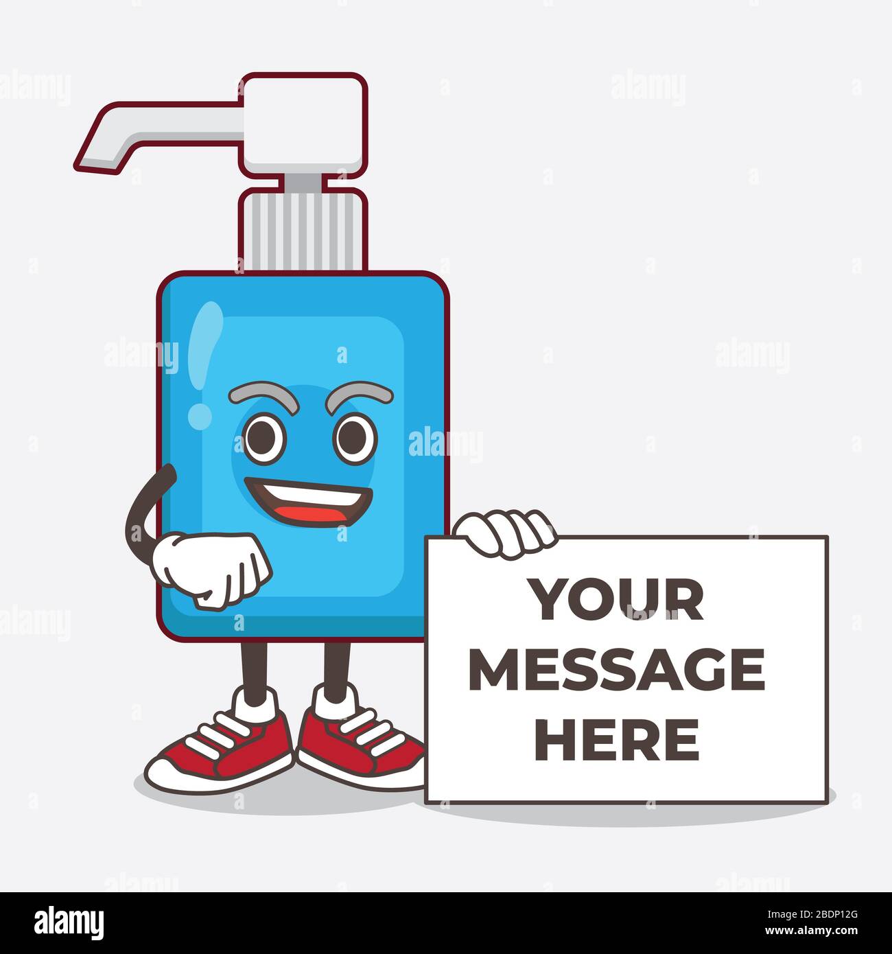 An illustration of Hand Sanitizer cartoon mascot character holding a ...