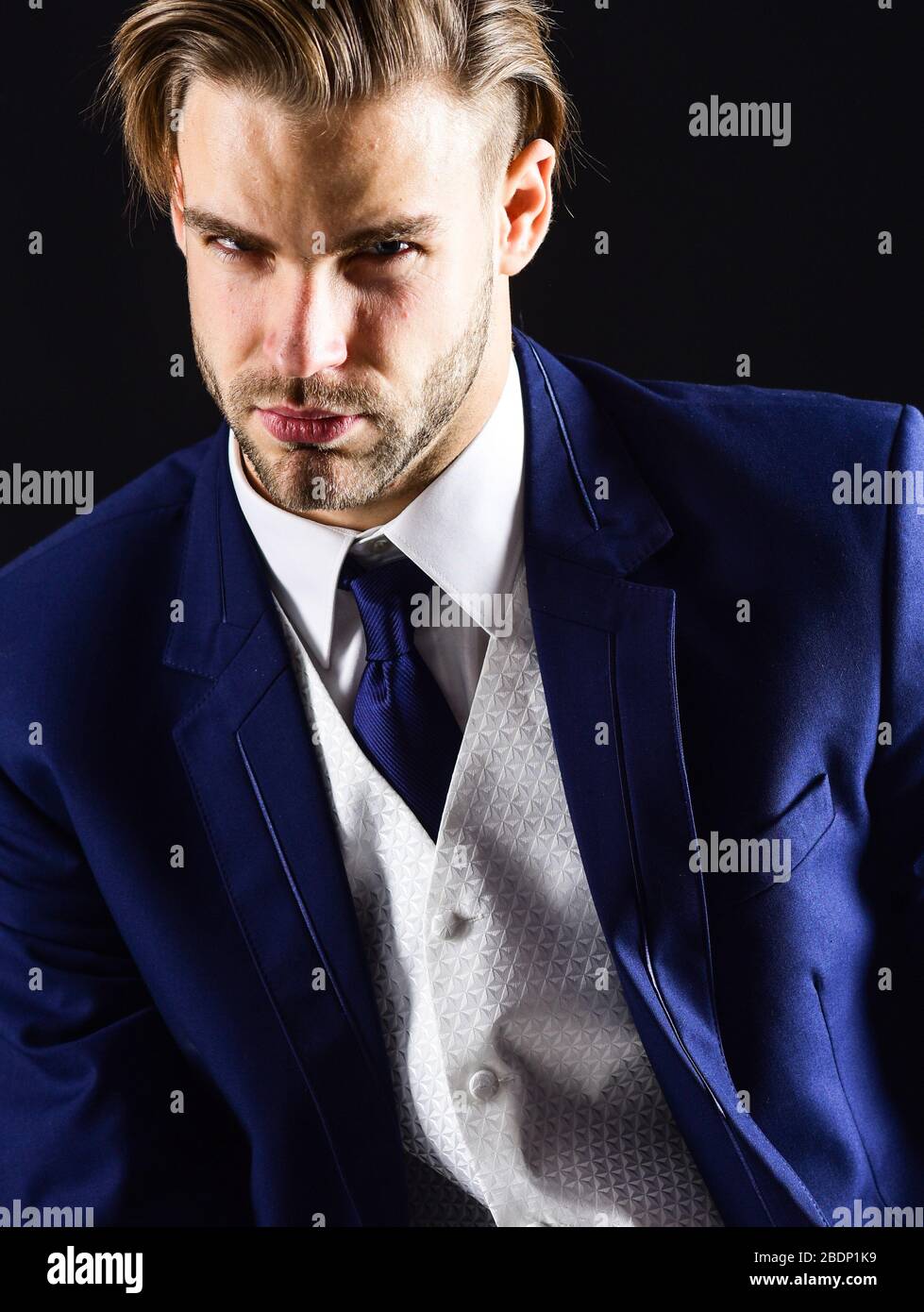 Young And Successful Concept Serious Man In Classic Suit Or