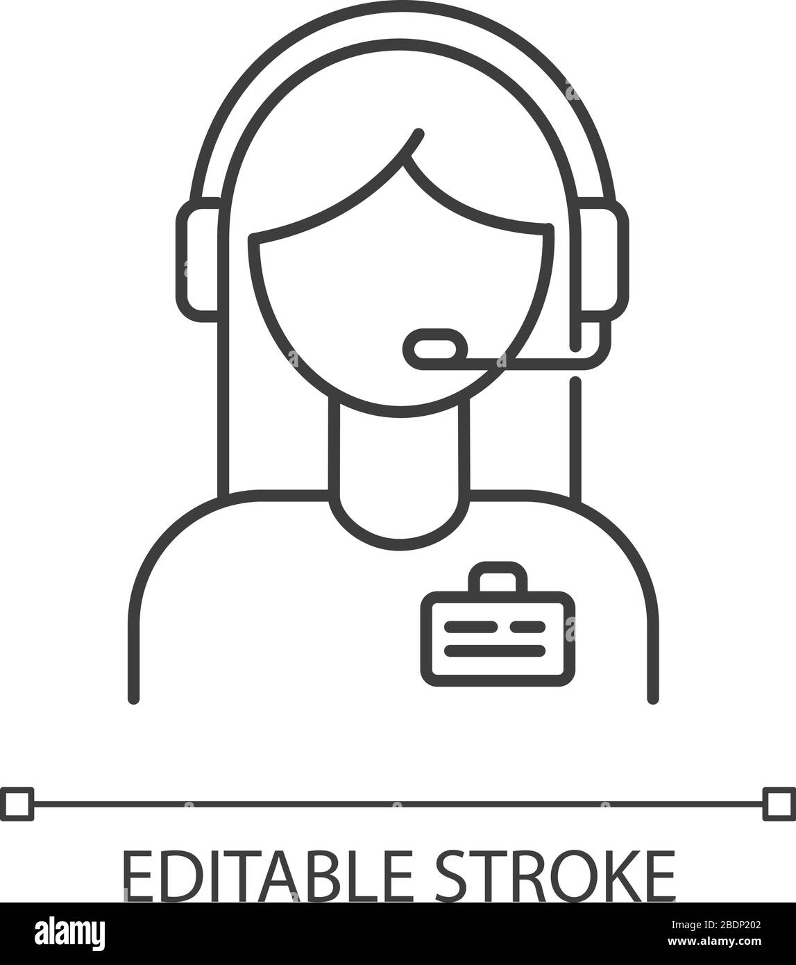 Admin support pixel perfect linear icon. Virtual assistant, online ...