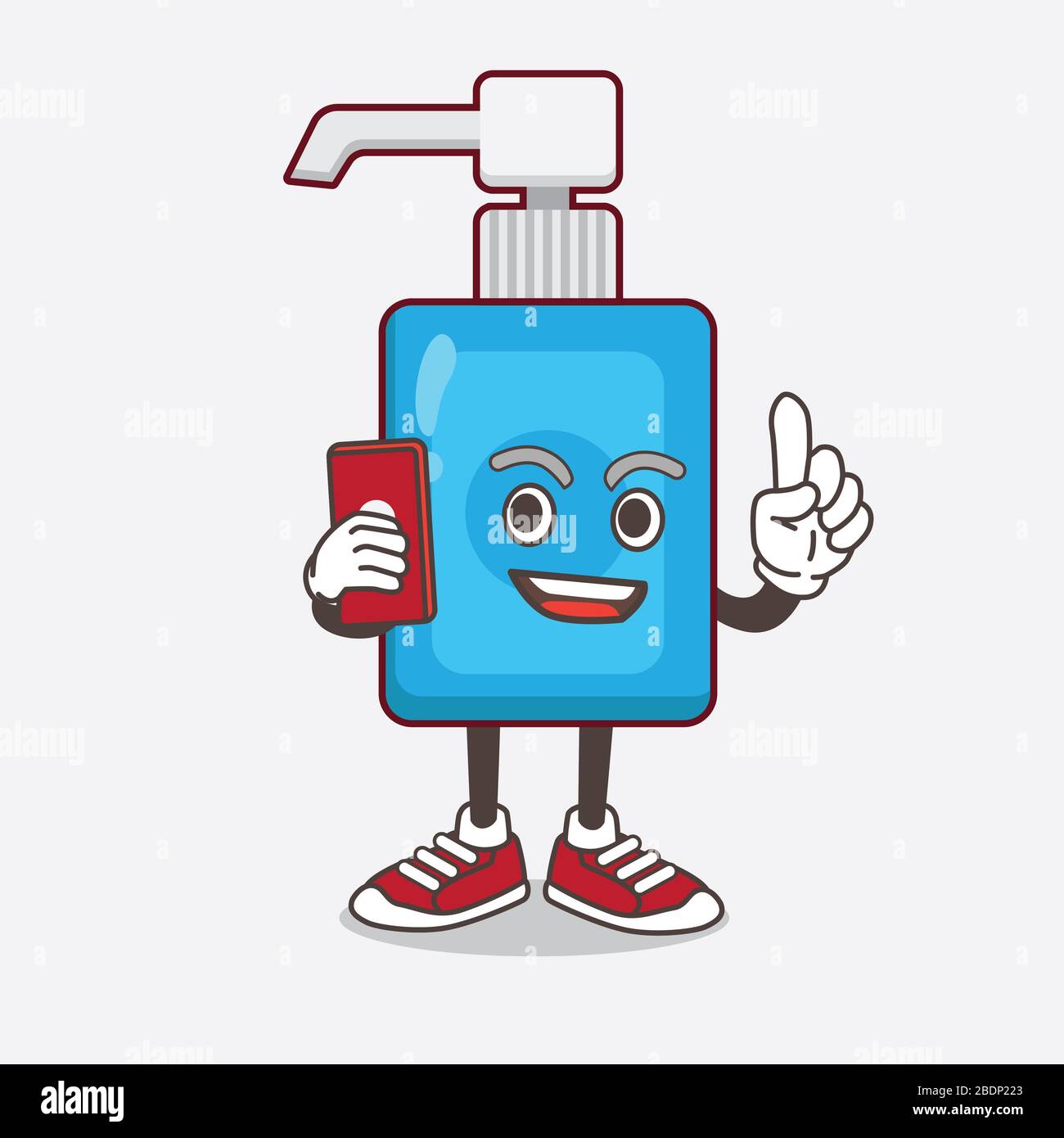 An illustration of Hand Sanitizer cartoon mascot character speaking on ...