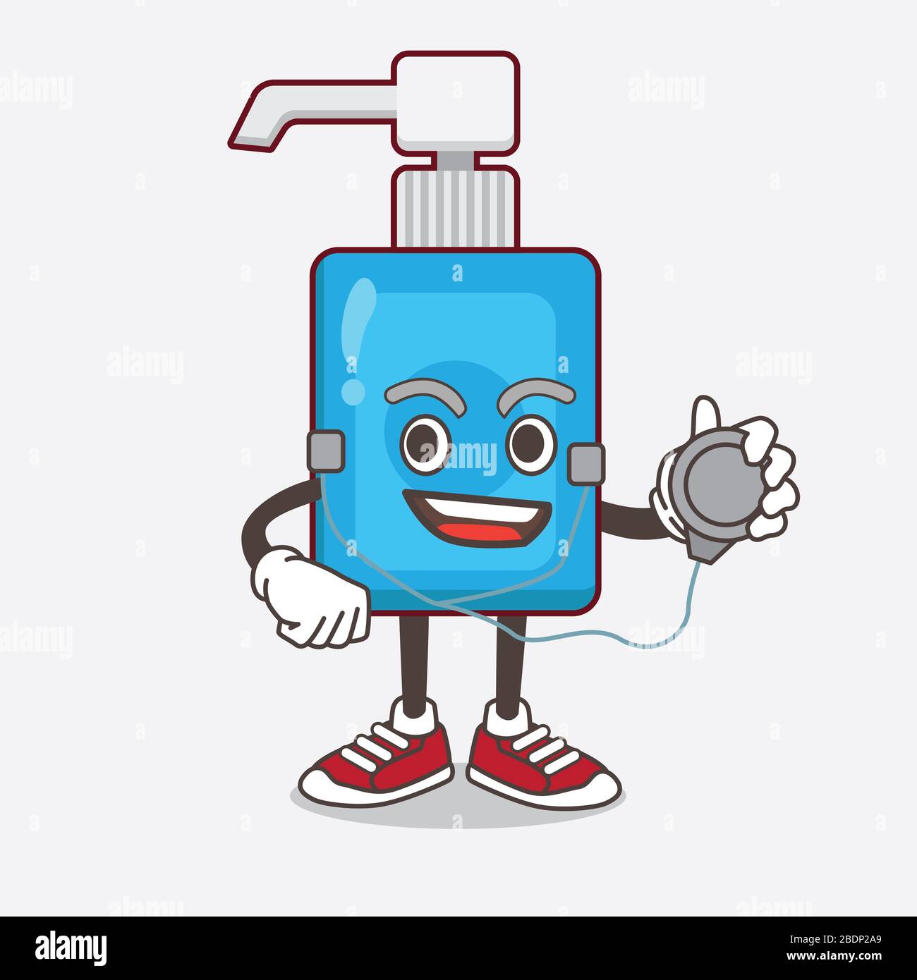 An illustration of Hand Sanitizer cartoon mascot character as a Doctor ...