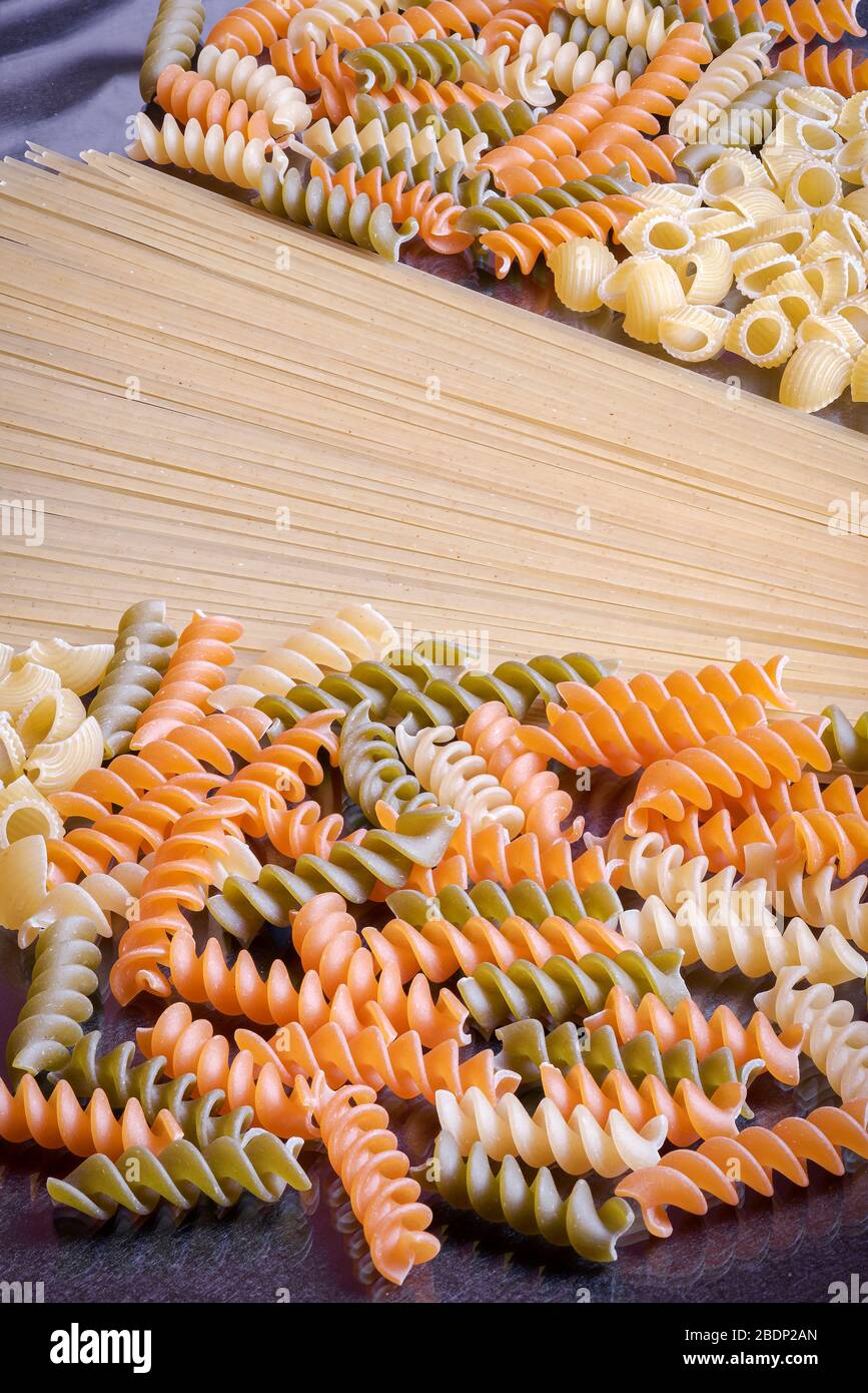 Still life of various pasta shapes Stock Photo - Alamy
