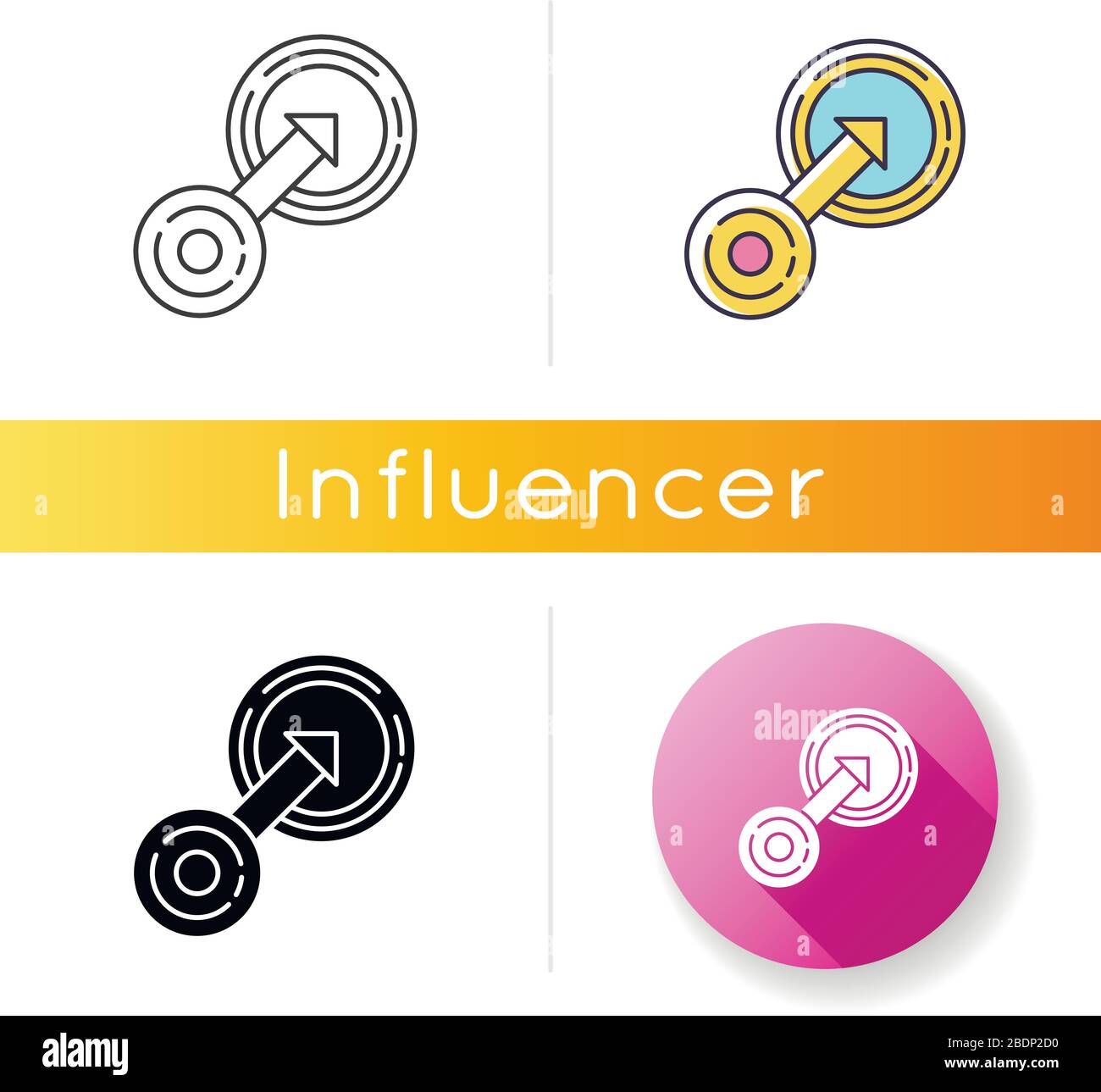 Native integration icon. Targeting in business strategy. Arrow go in ...