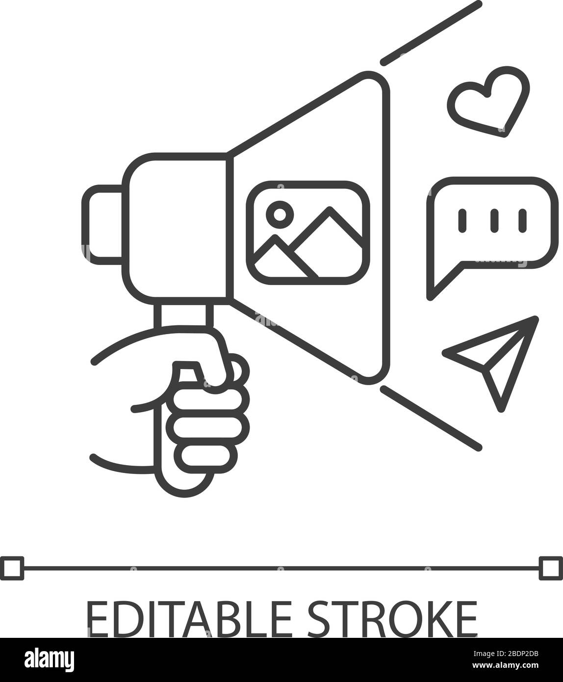 Community manager pixel perfect linear icon. Social media coordinator ...