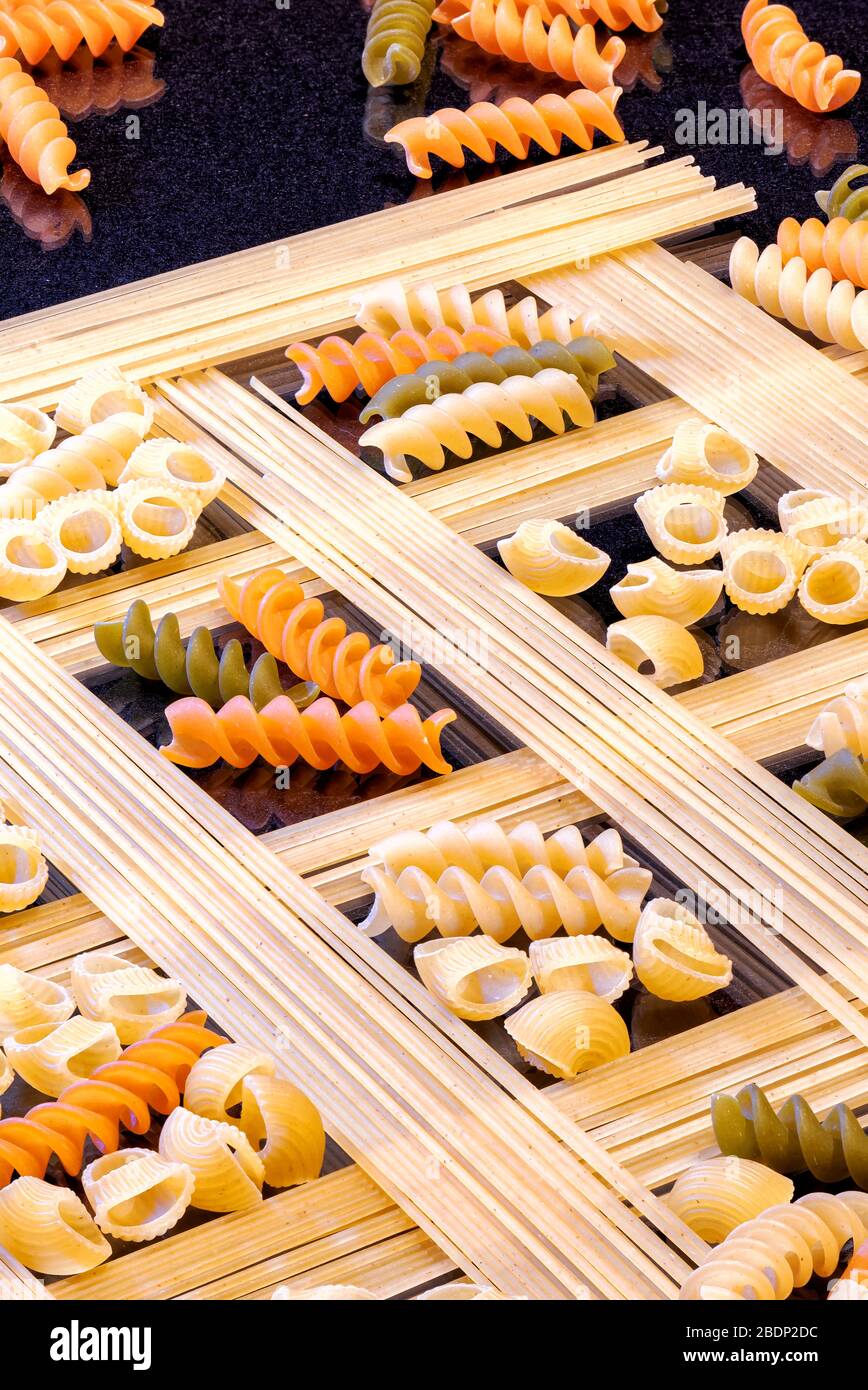 Still life of various pasta shapes Stock Photo - Alamy