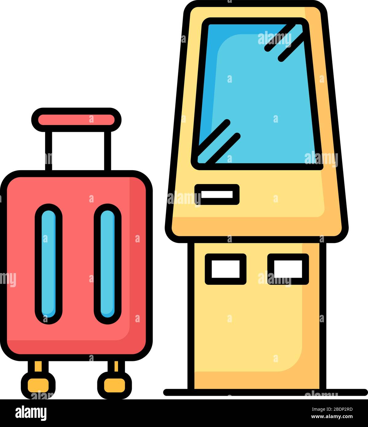 Self checkin airport Stock Vector Images - Alamy