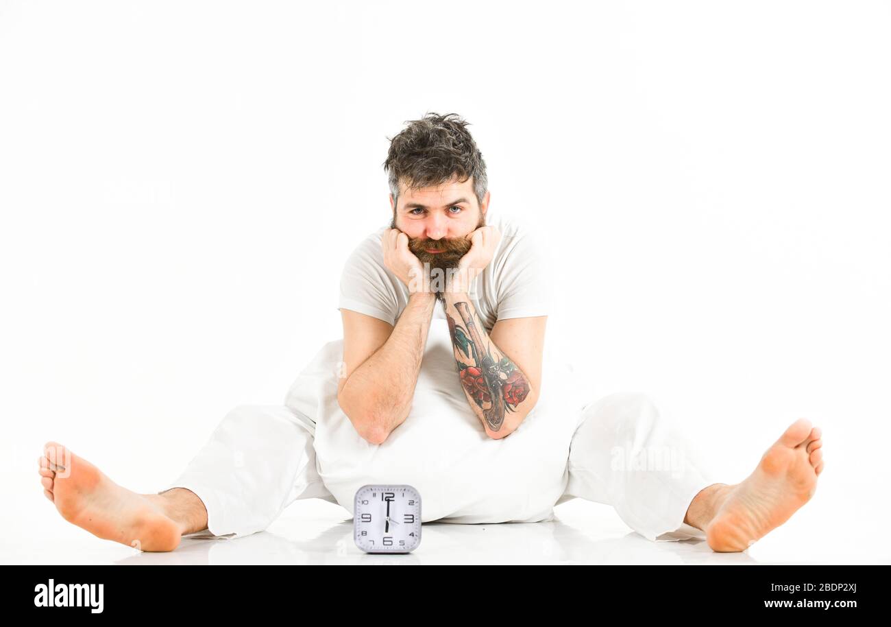 Exhausted man in morning Cut Out Stock Images & Pictures - Alamy