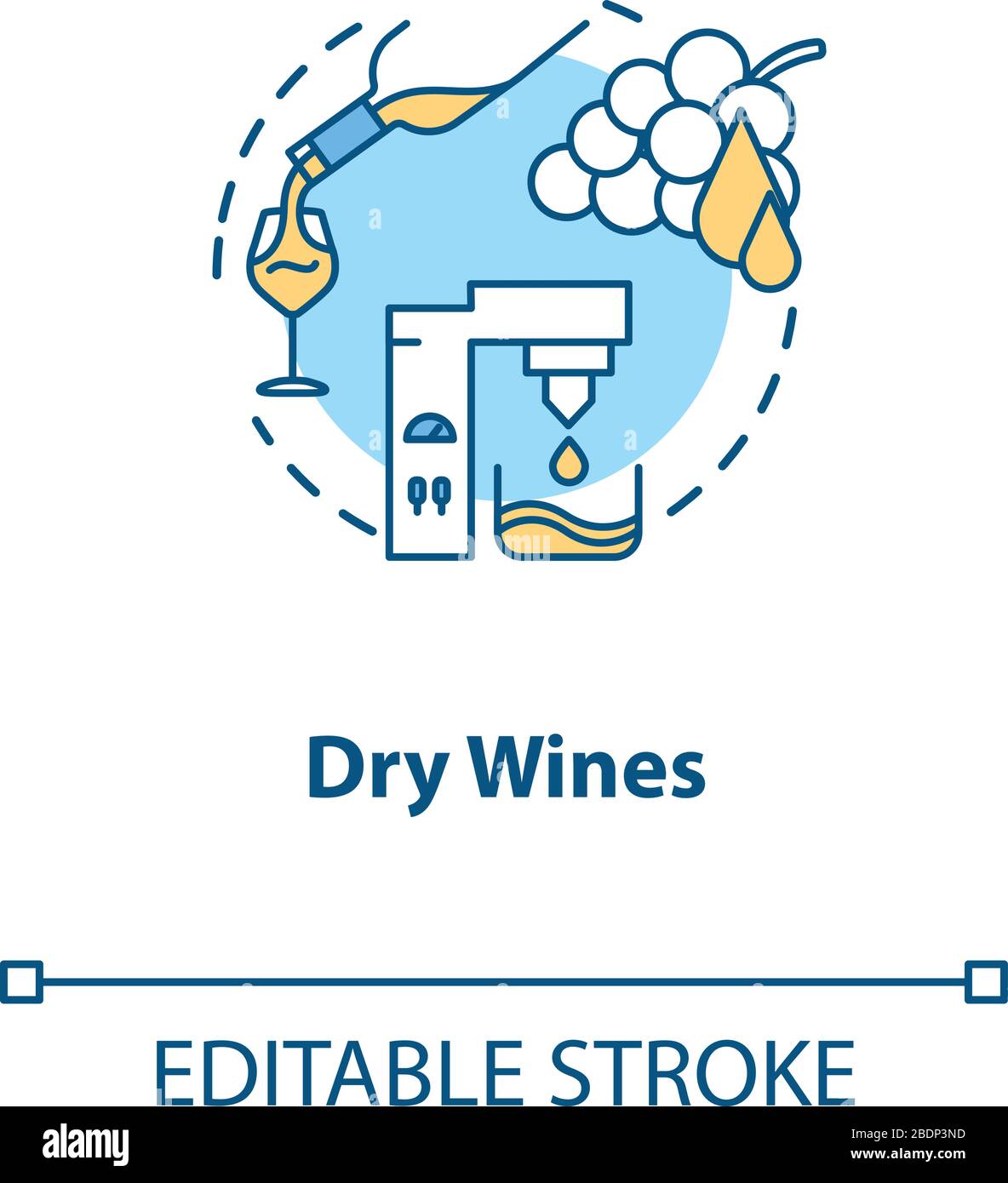 Dry wines concept icon. Winetasting, winemaking idea thin line ...