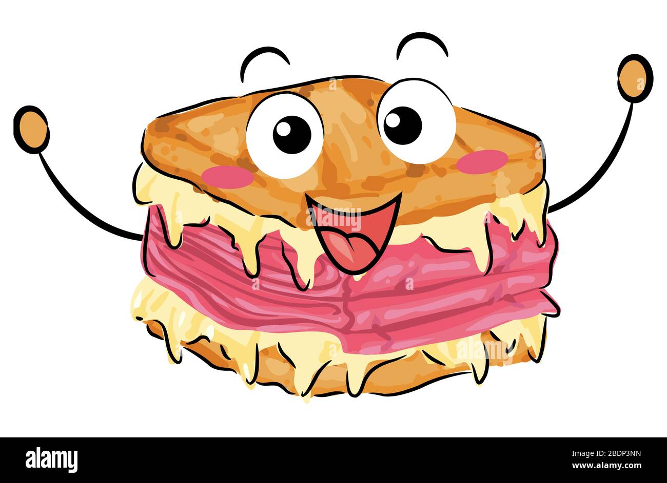 Illustration of a Reuben Sandwich Mascot Stock Photo - Alamy