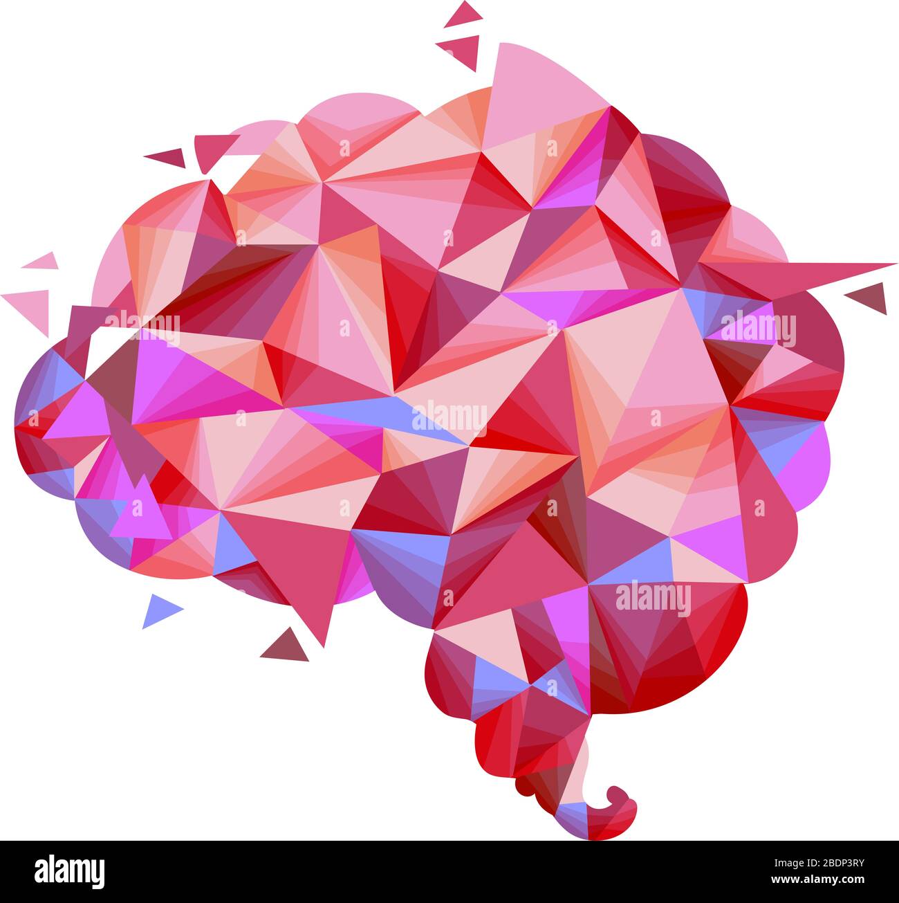Illustration of a Brain In Geometric Design Stock Photo - Alamy