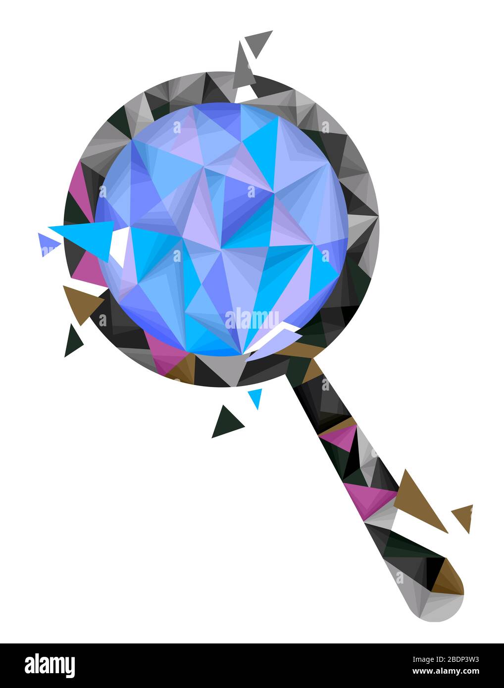 Illustration of a Magnifying Glass in Geometric Design Stock Photo - Alamy