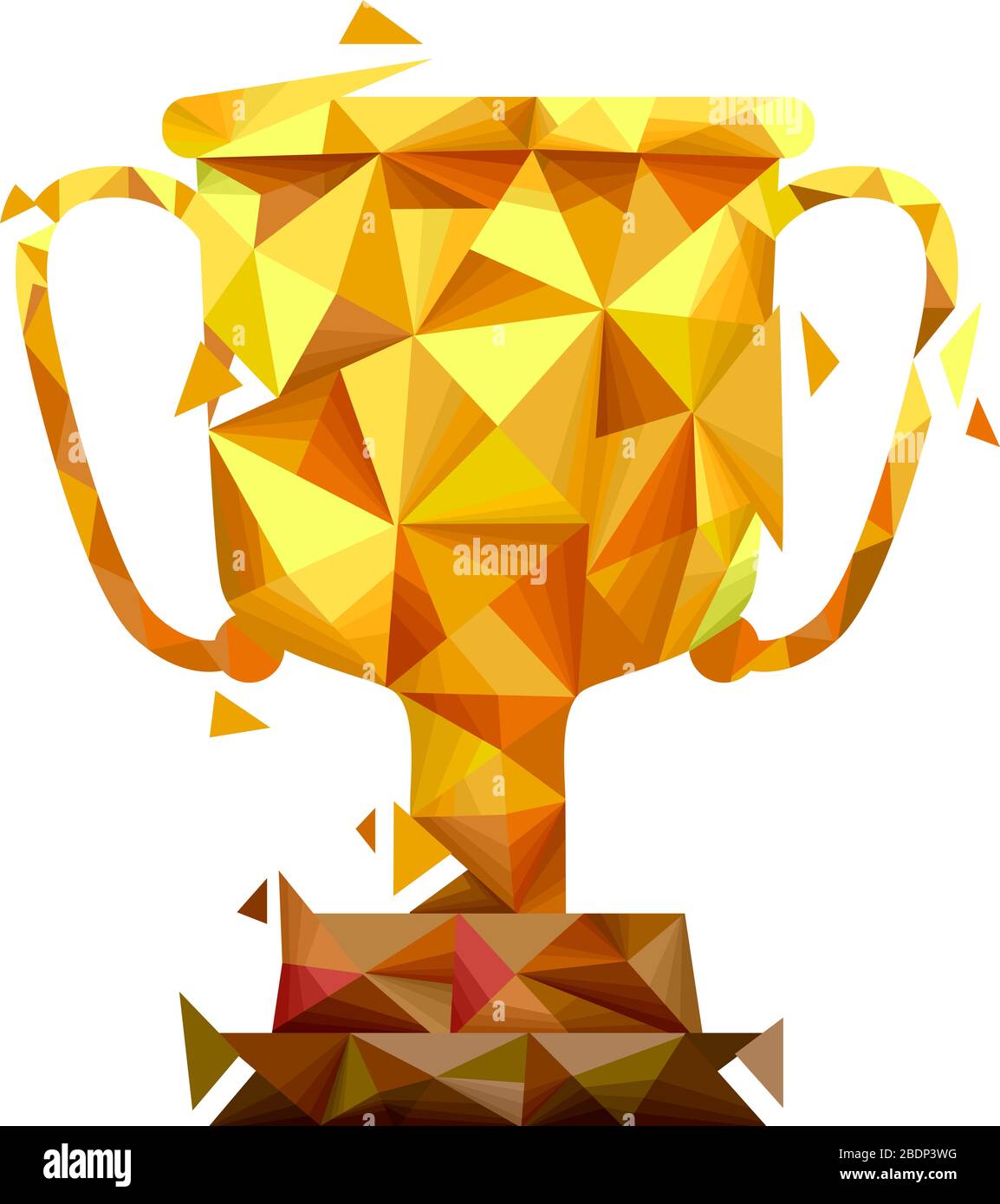 Illustration of a Big Gold Trophy in Geometric Design Stock Photo - Alamy
