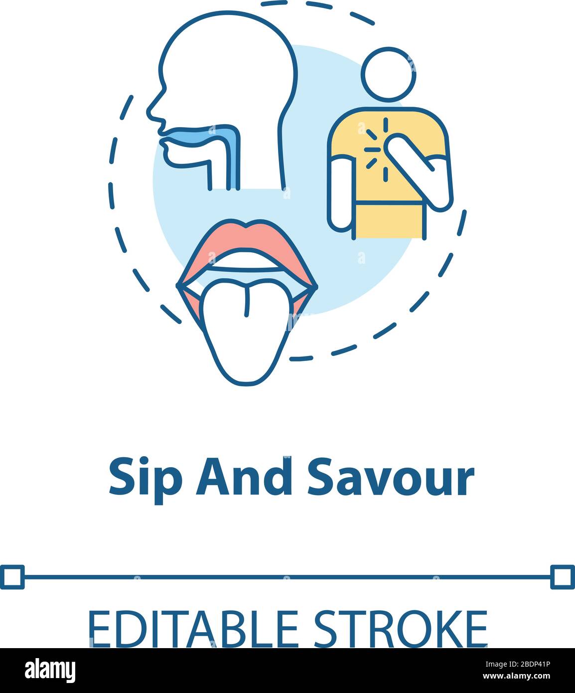 Sip and savour concept icon. Wine tasting idea thin line illustration ...